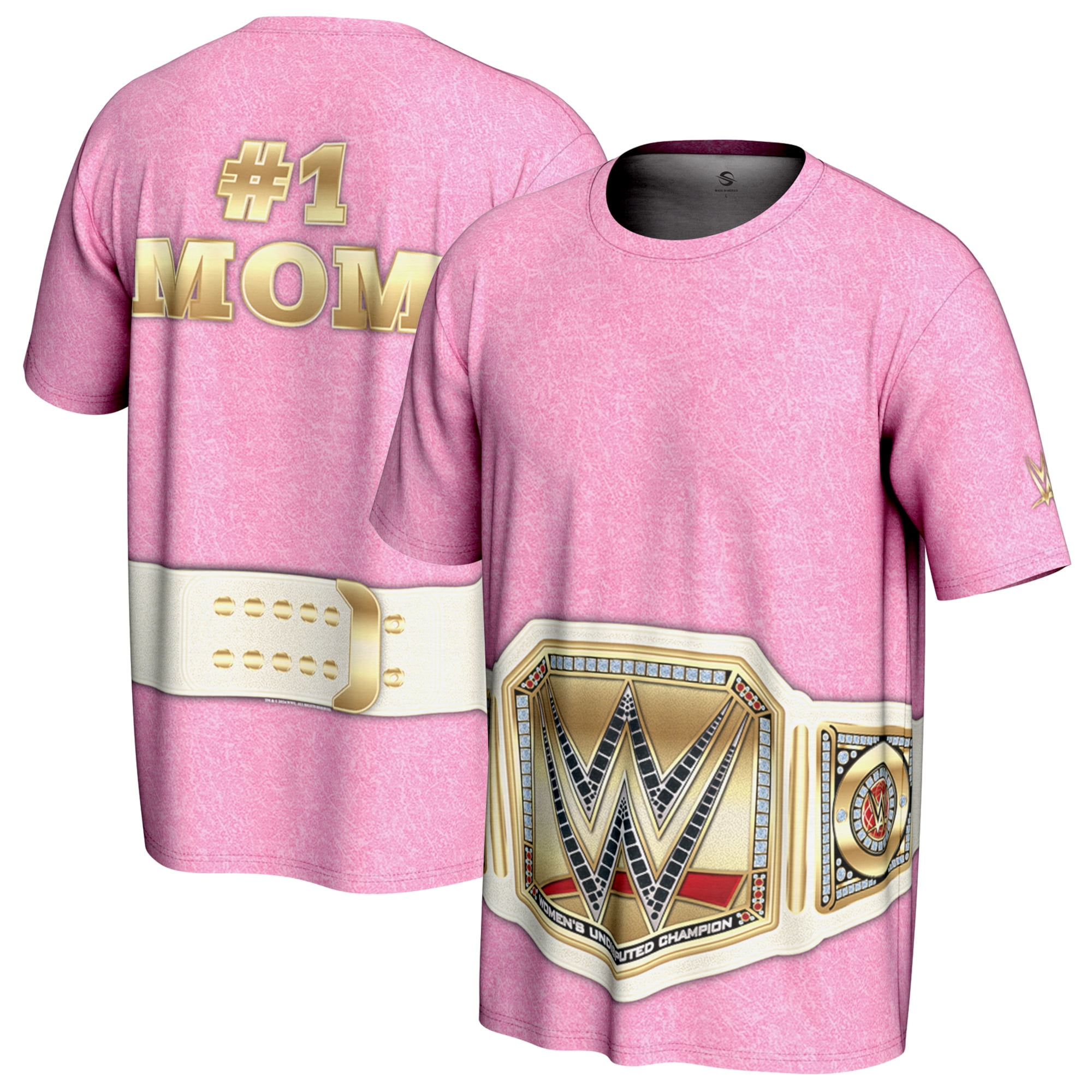 Men's ProSphere Pink WWE Mother's Day Title Belt T-Shirt - Walmart.com