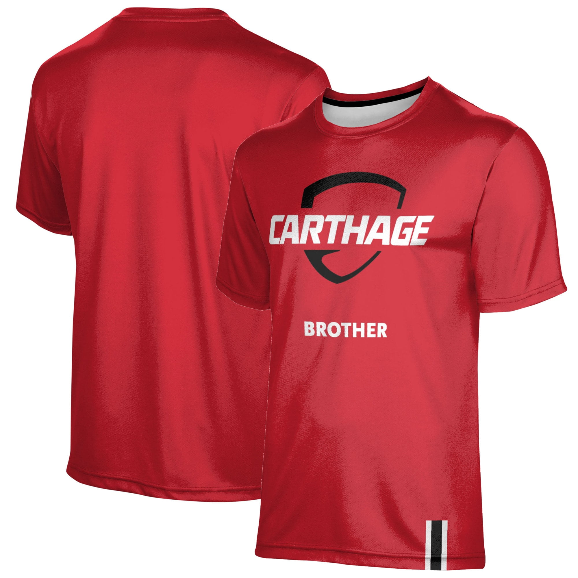Men's ProSphere Red Carthage Firebirds Brother Logo Stripe T-Shirt ...