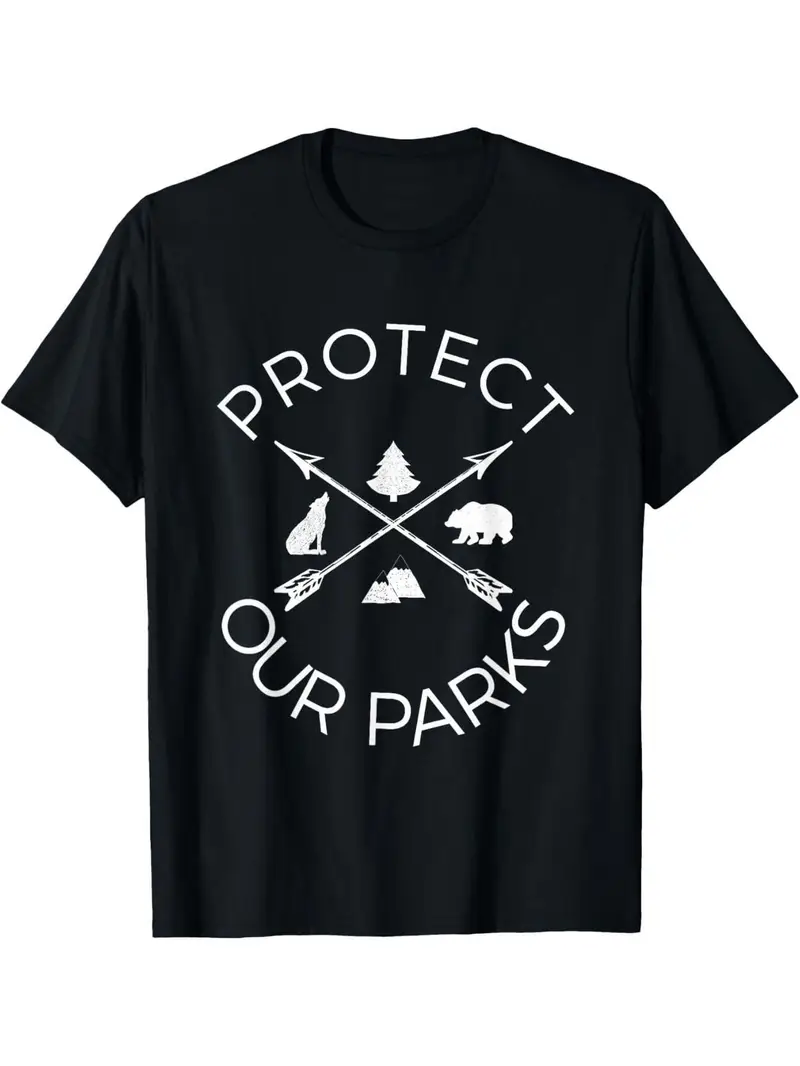Men's Protect Our Parks T-Shirt - Conservation Tee with Bold "PROTECT ...