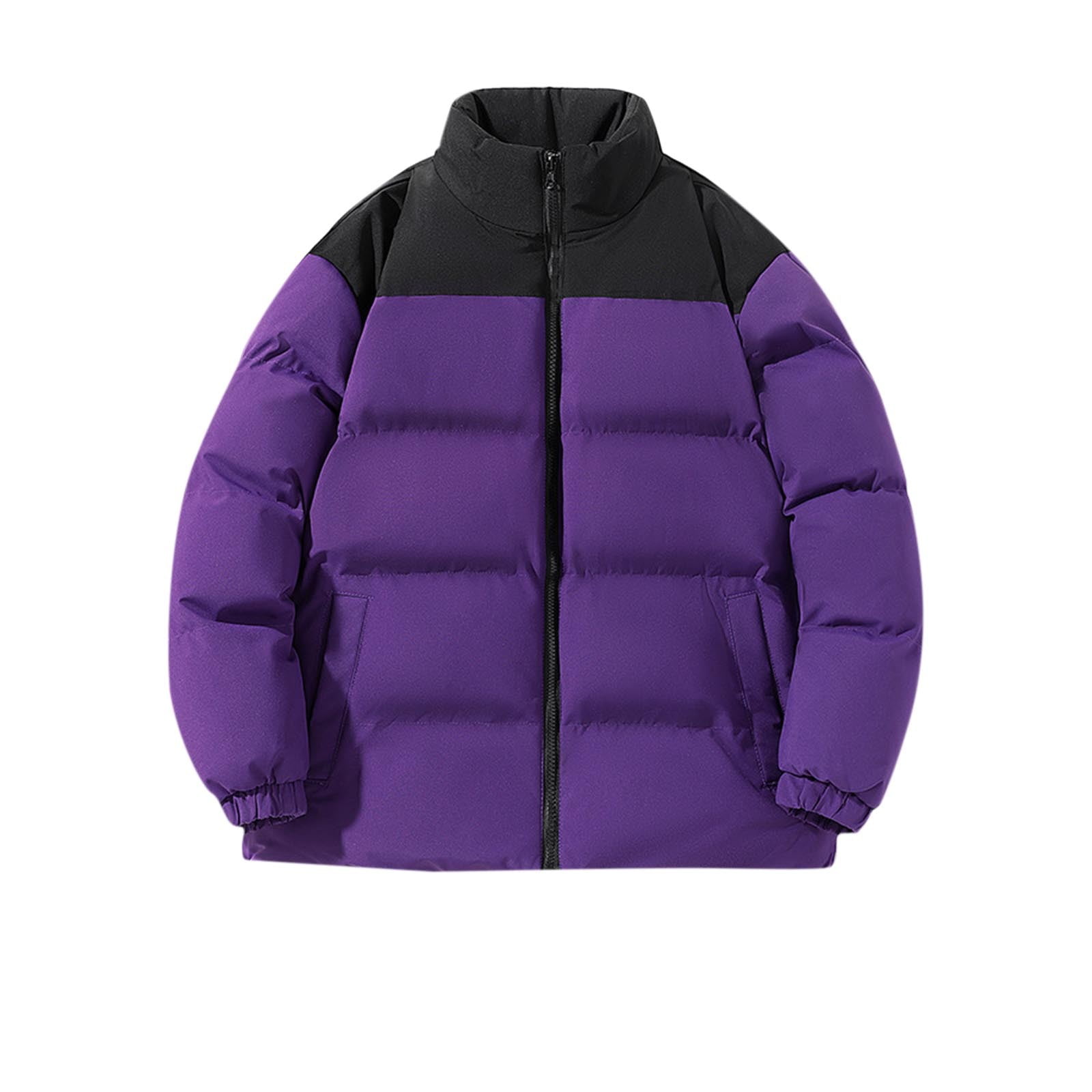 Men's Puffer Jacket - Heavyweight Quilted Stand Collar Winter Coat ...