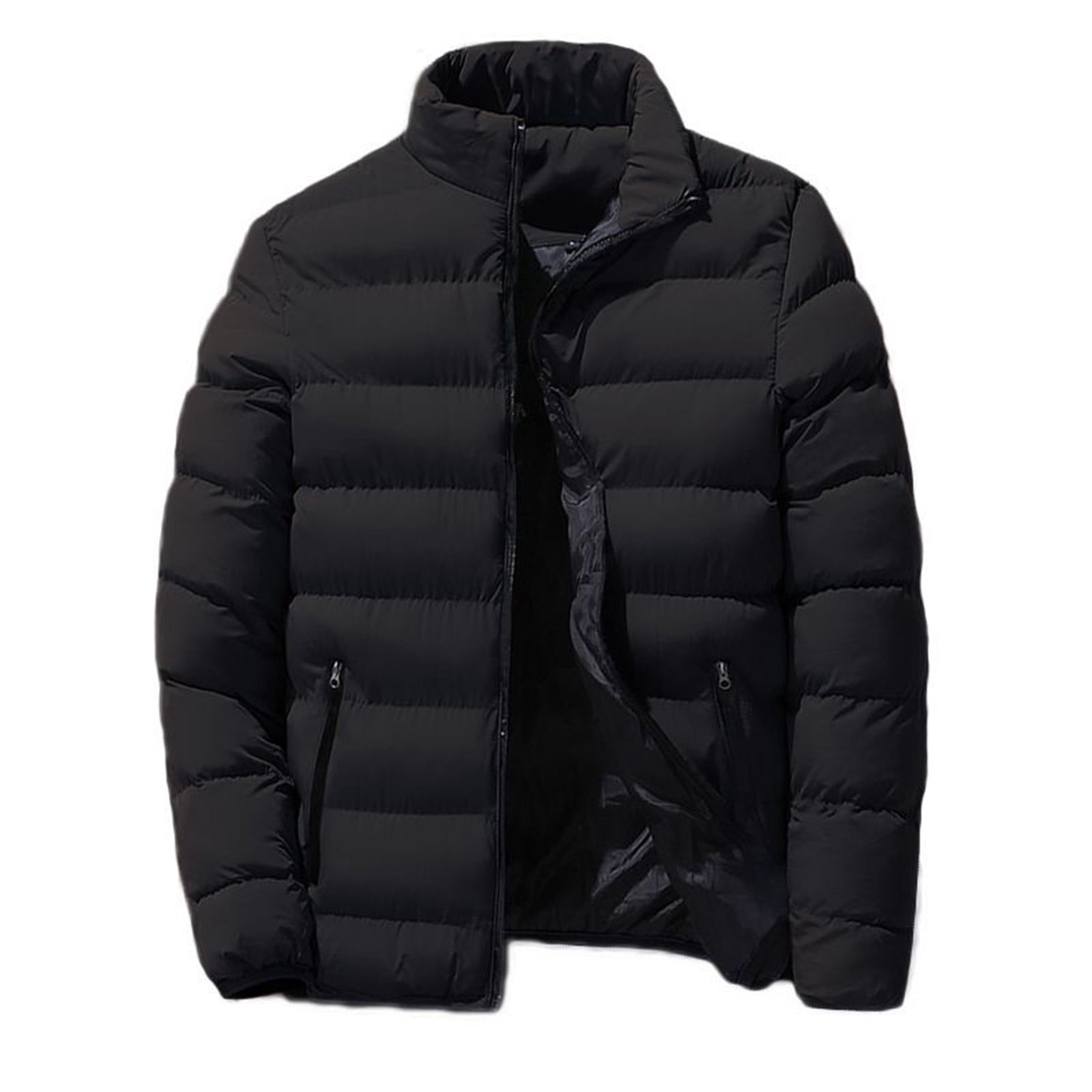 Men's Puffer Jacket without Hood Warm Casual Sports Windbreaker Coat ...