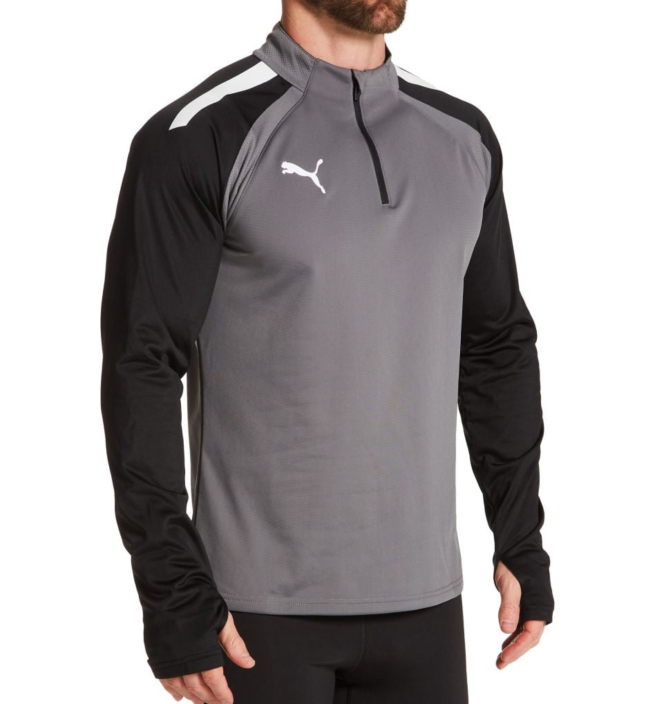 Men's Puma 657236 Teamliga 1/4 Zip Long Sleeve Shirt (Smoked Pearl/White 3XL) - Walmart.com