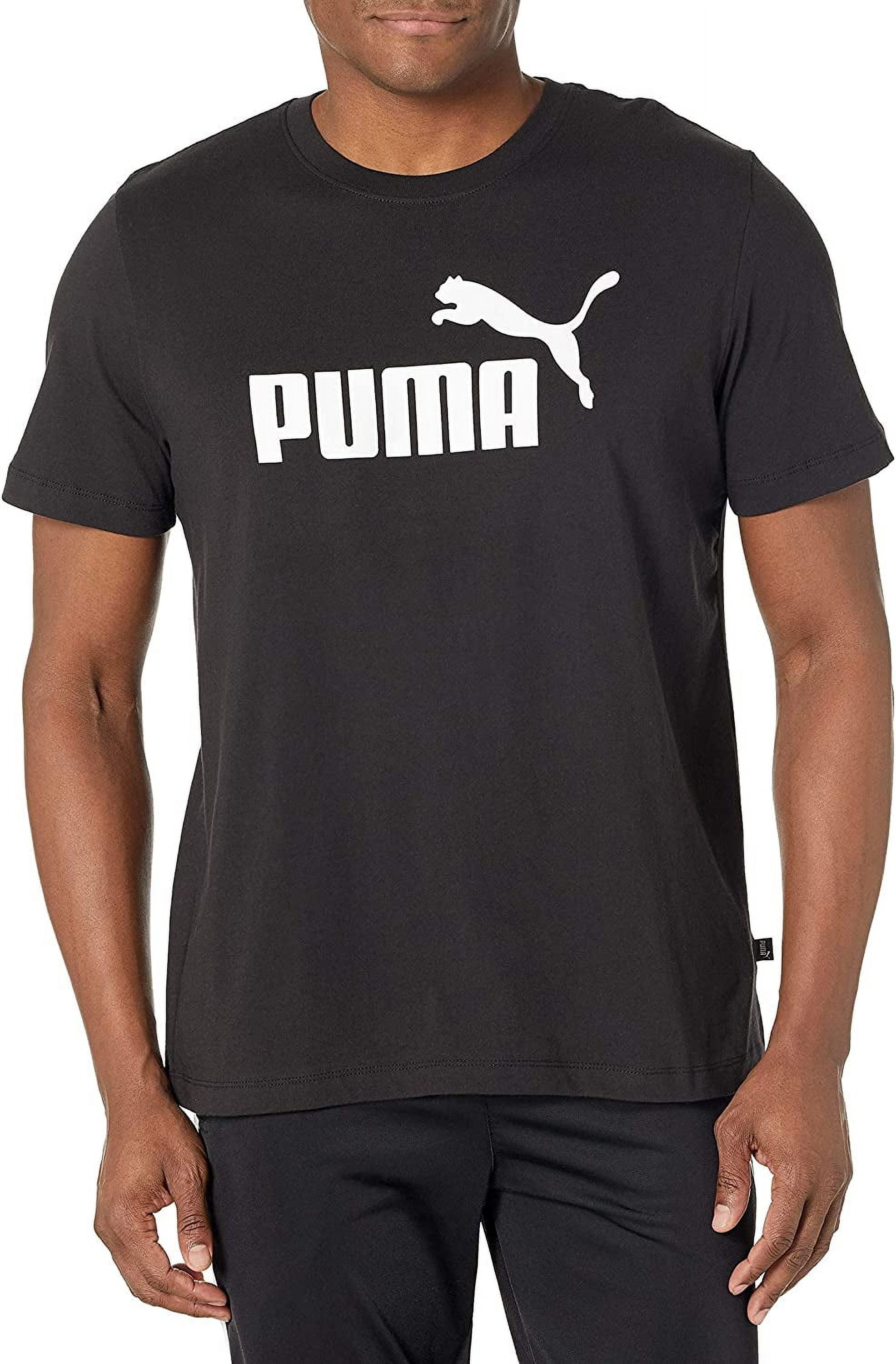 Men's Puma Black ESS Logo T-Shirt - M - Walmart.com