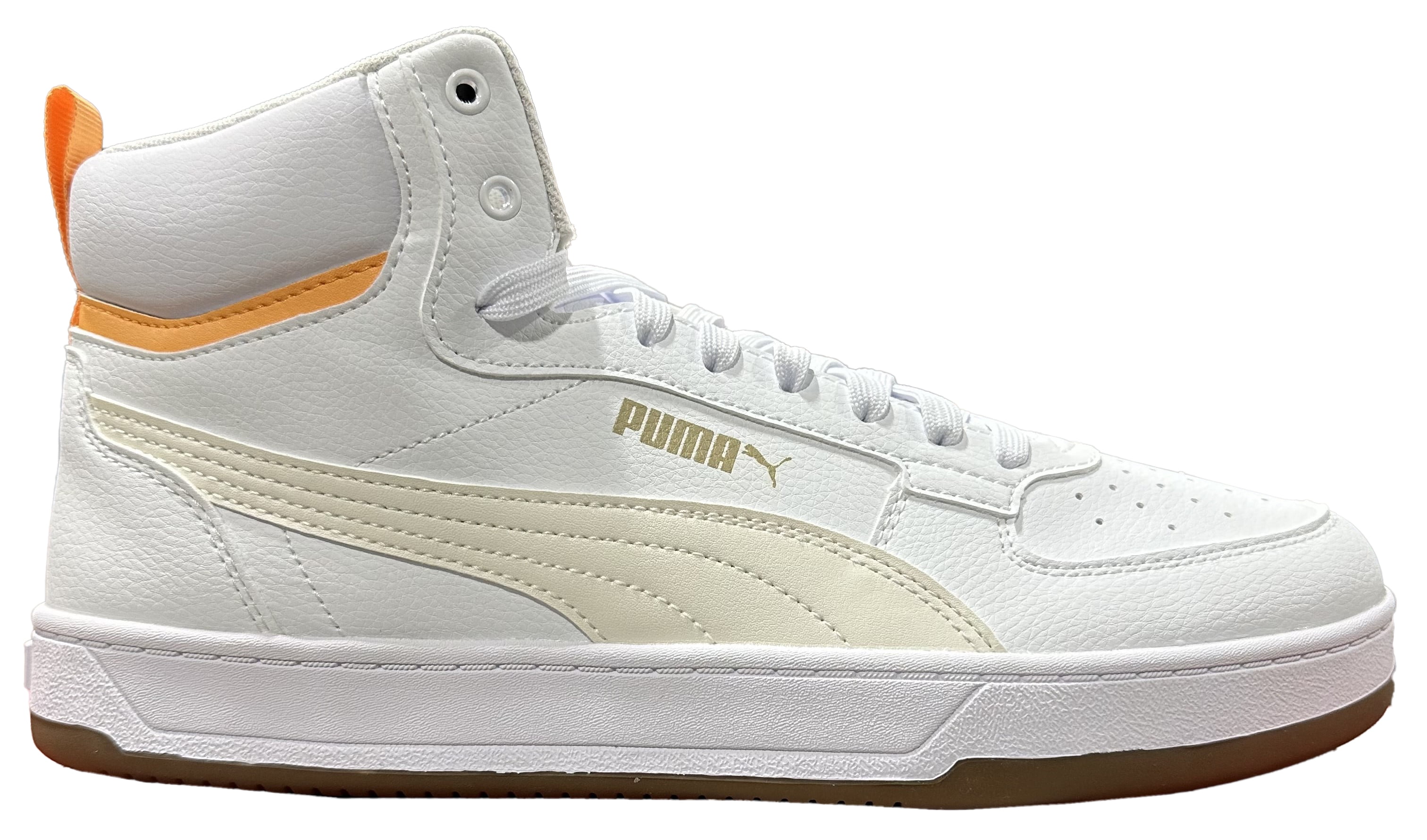 Men's Puma Caven 2.0 Mid White/Clementine-Frosted Ivory (392291 10 ...