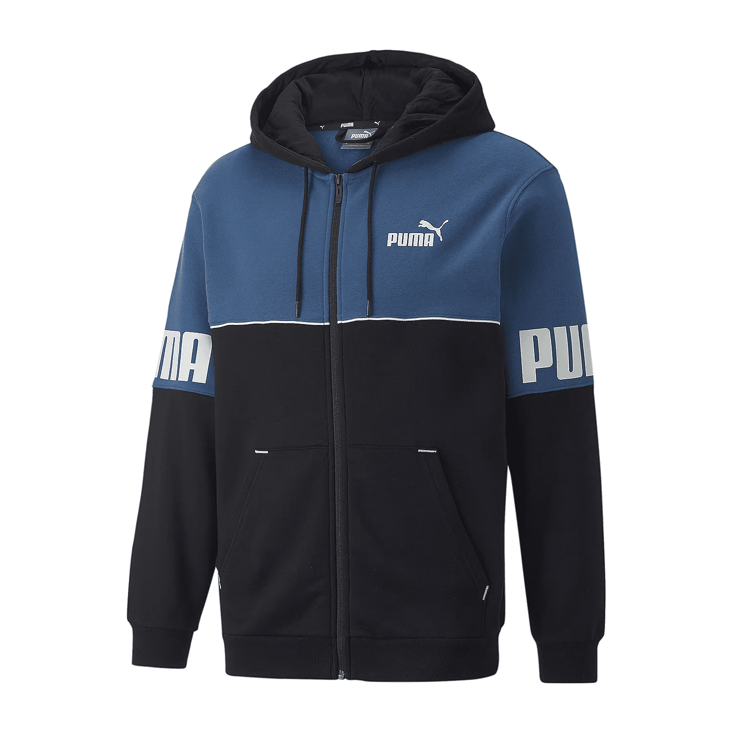 Men's Puma Lake Blue Power Full Zip Fleece Hoodie - S - Walmart.com