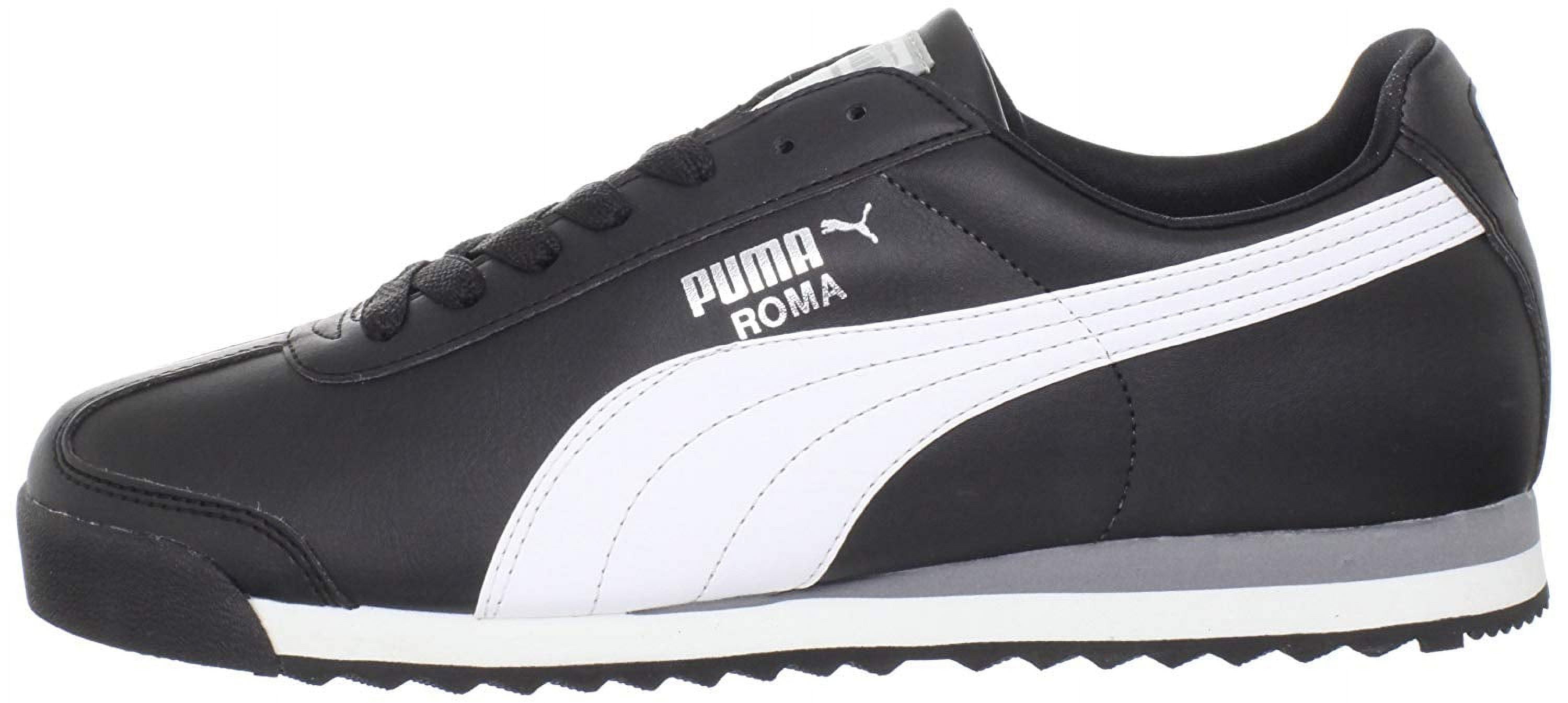 Puma Men's Roma Basic Sneakers in Black/White/Silver, Synthetic Leather ...