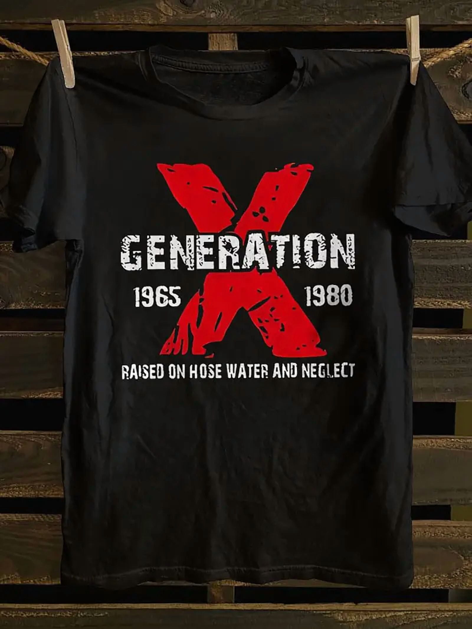 Men's Punk Rock Graphic T-Shirt - 100% Soft Cotton Black Tee with Bold 'GENERATION' Print ...