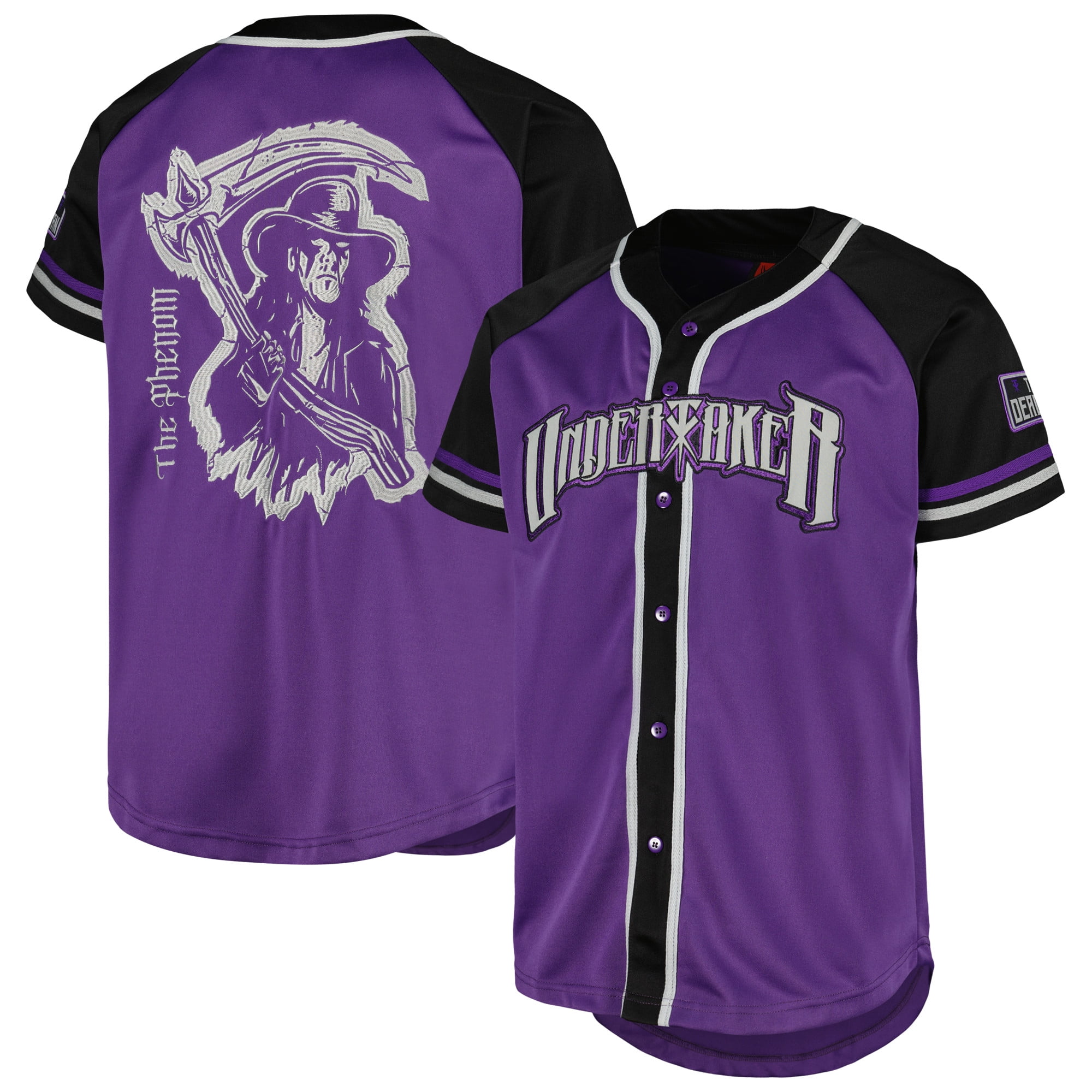 WWE Men's Purple The Undertaker Baseball Jersey - Walmart.com