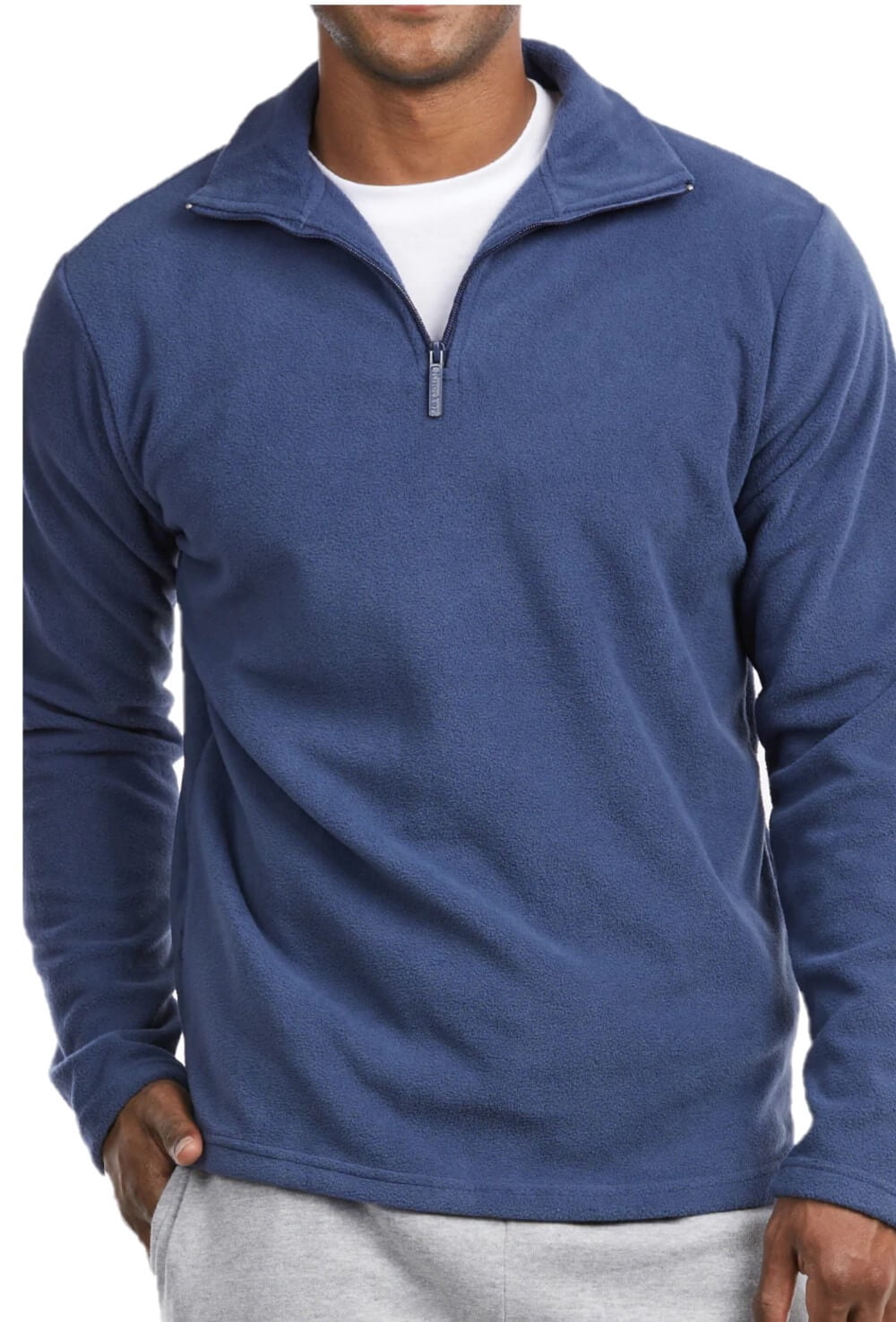 Men's Quarter Zip Polar Fleece Pullover Sweatshirt, Denim M, 1 Count, 1 ...