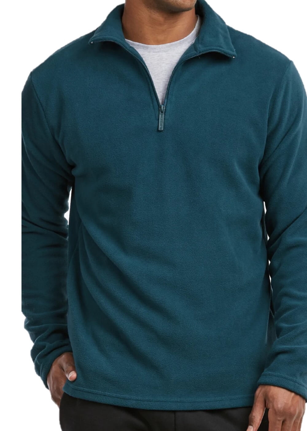 Men's Quarter Zip Polar Fleece Pullover Sweatshirt, Teal S, 1 Count, 1 ...