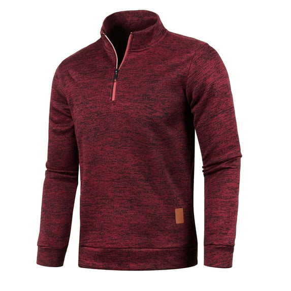 Men's Quarter Zip Pullover Lightweight Mock Neck Polo Sweater Long ...