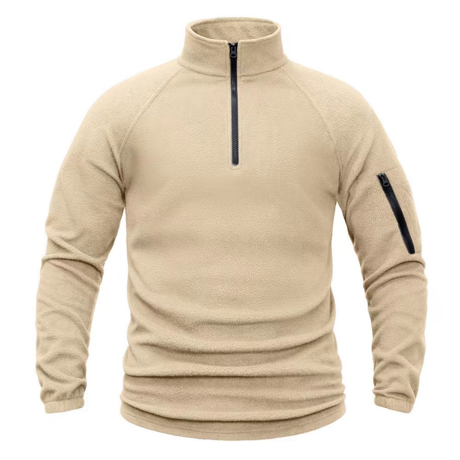 Men's Quarter Zip Pullover Stand Collar Soft Lined Warm Jacket For ...