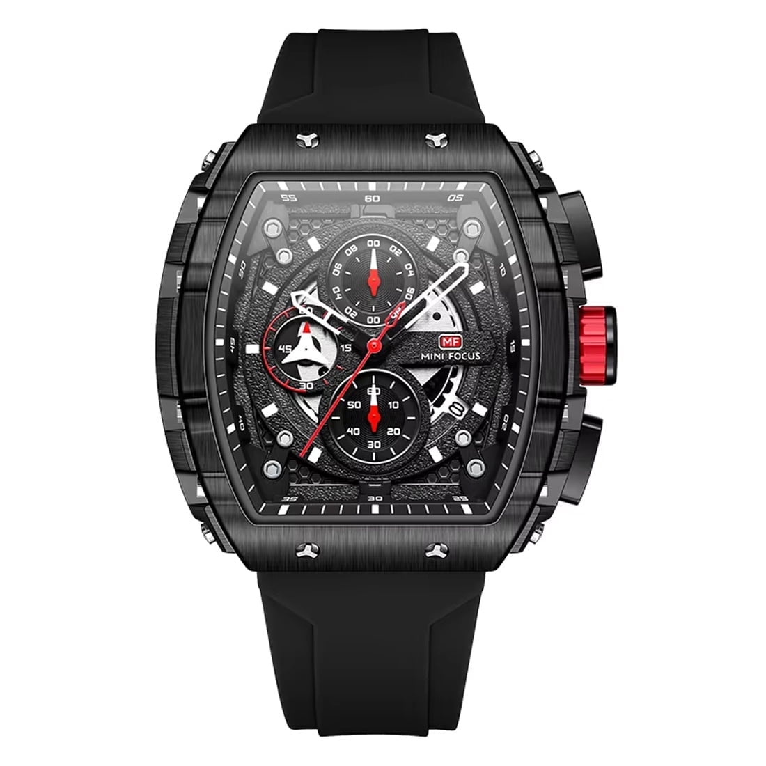 MINI FOCUS Men Chronograph Quartz Watch Dial Military Sport Wristwatch ...