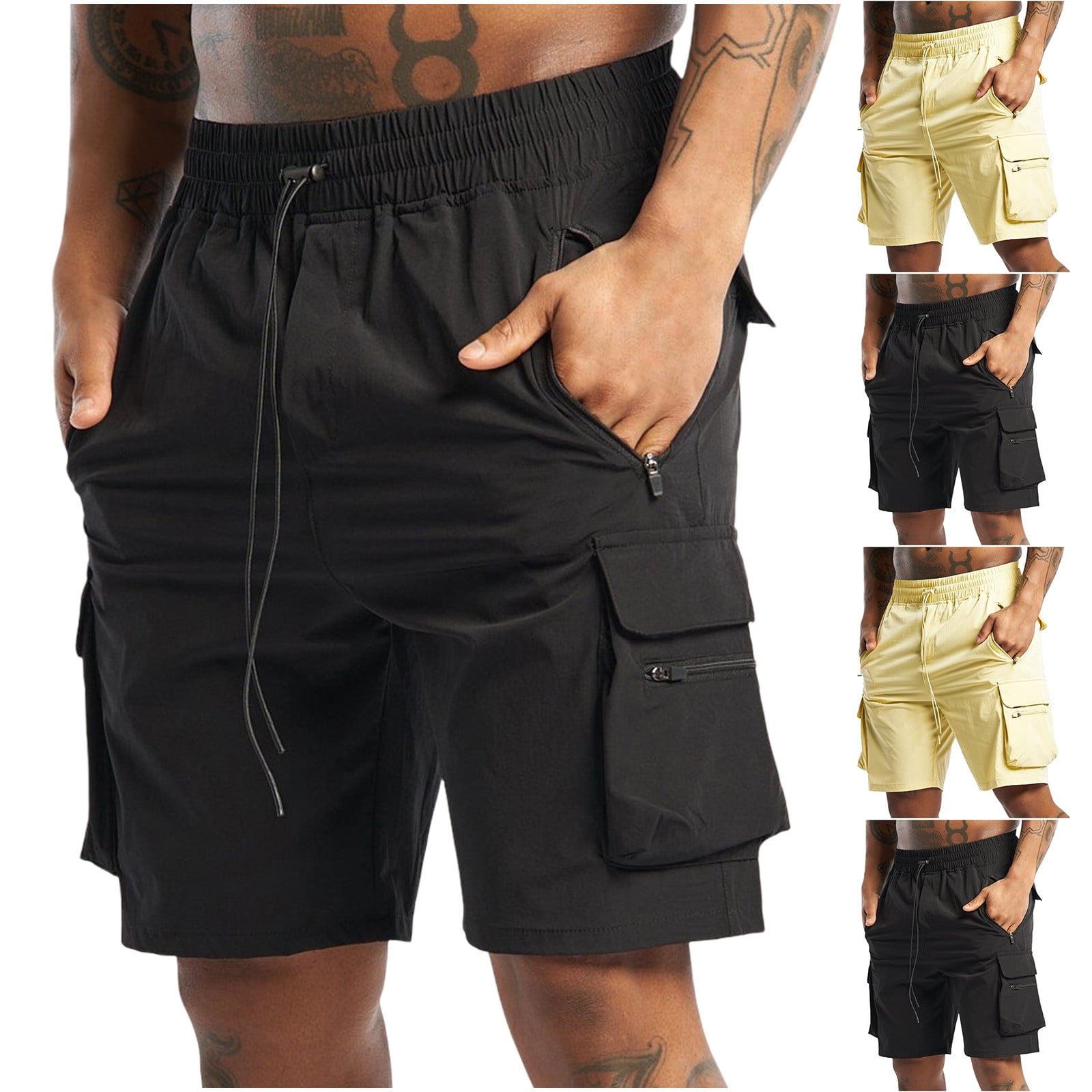 Men's Quick Dry Athletic Workout Shorts 5-Pack Elastic Waist Running ...