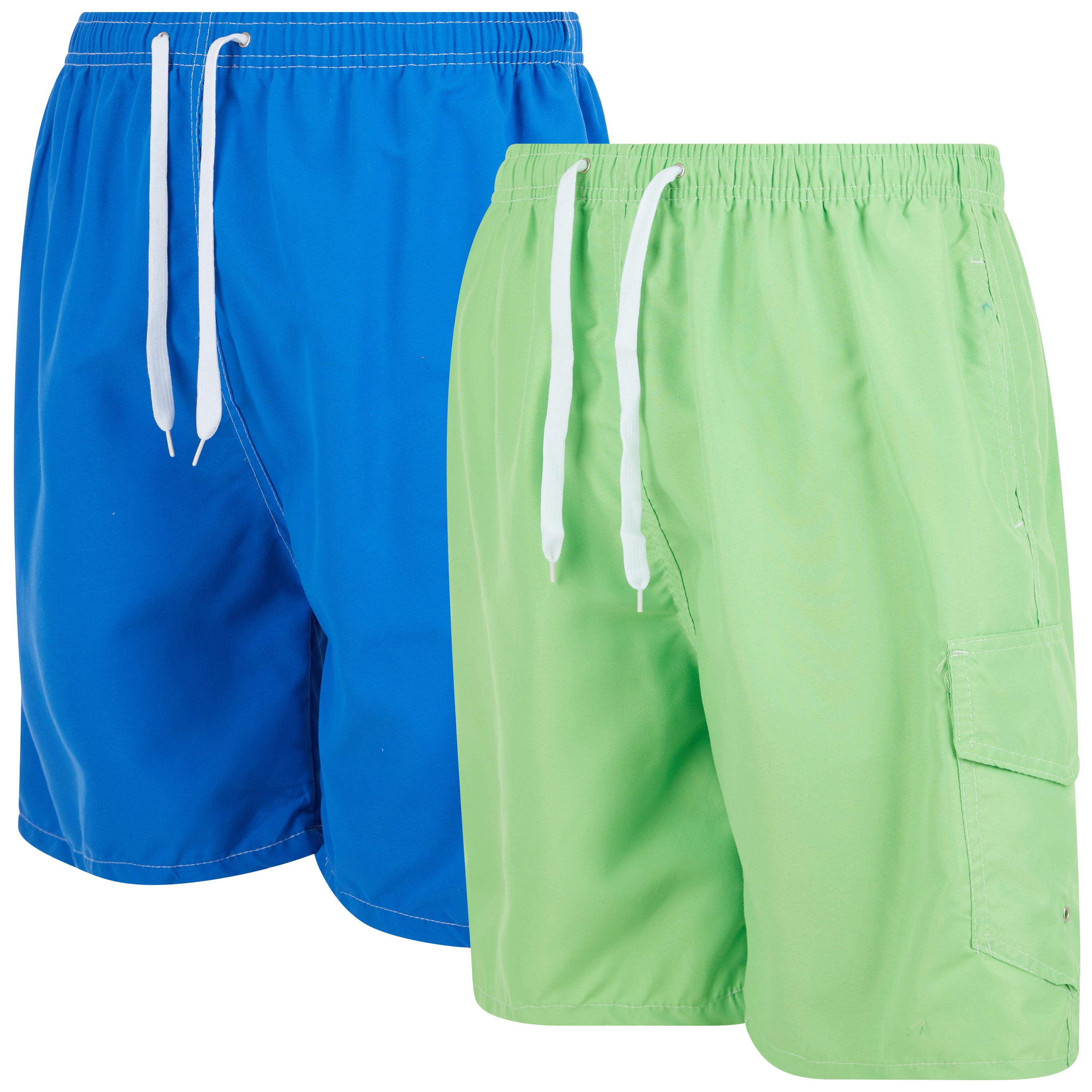 Men's Quick Dry Cargo Swim Trunks, Board Shorts with Mesh Lining, Blue ...