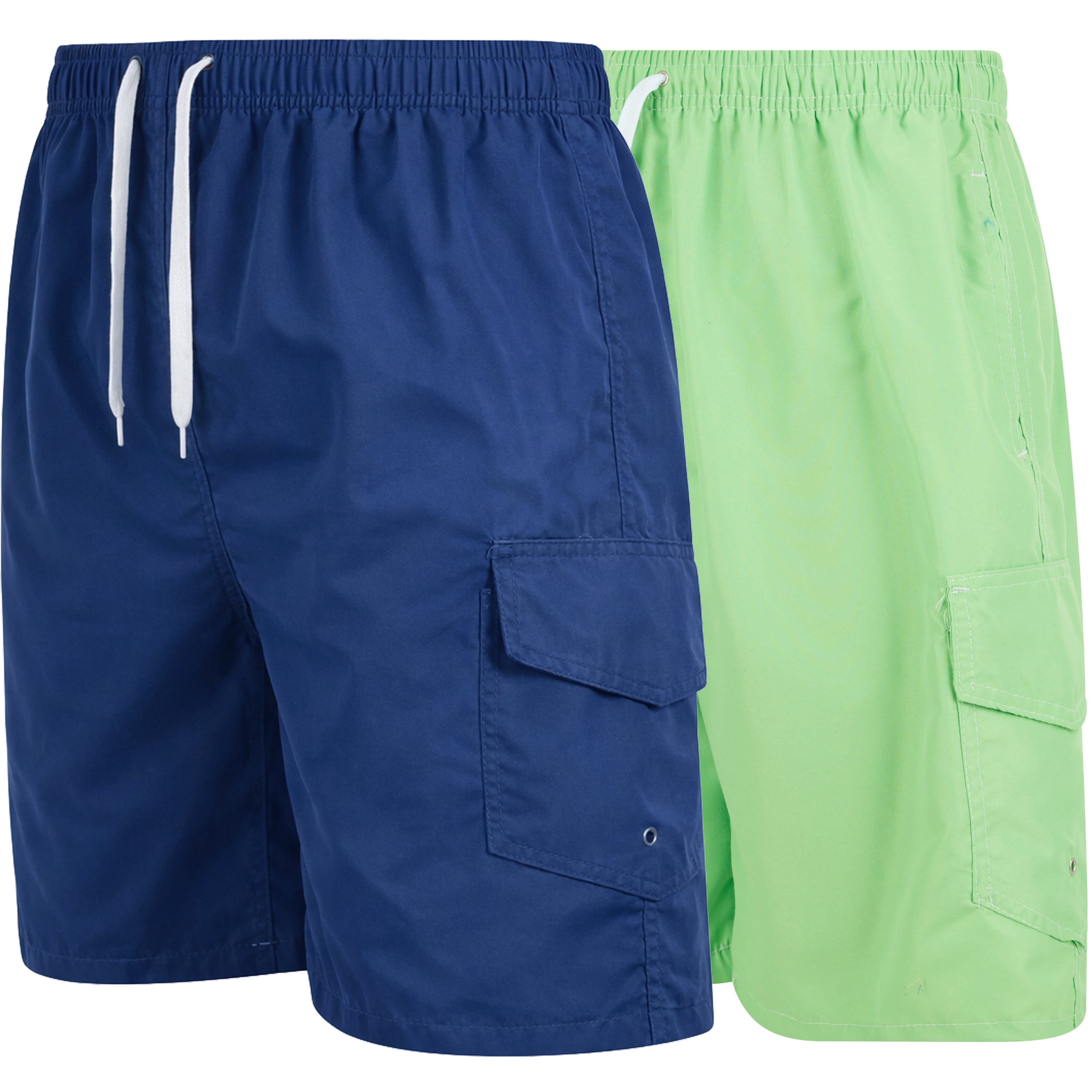 Men's Quick Dry Cargo Swim Trunks, Board Shorts with Mesh Lining, Lime ...