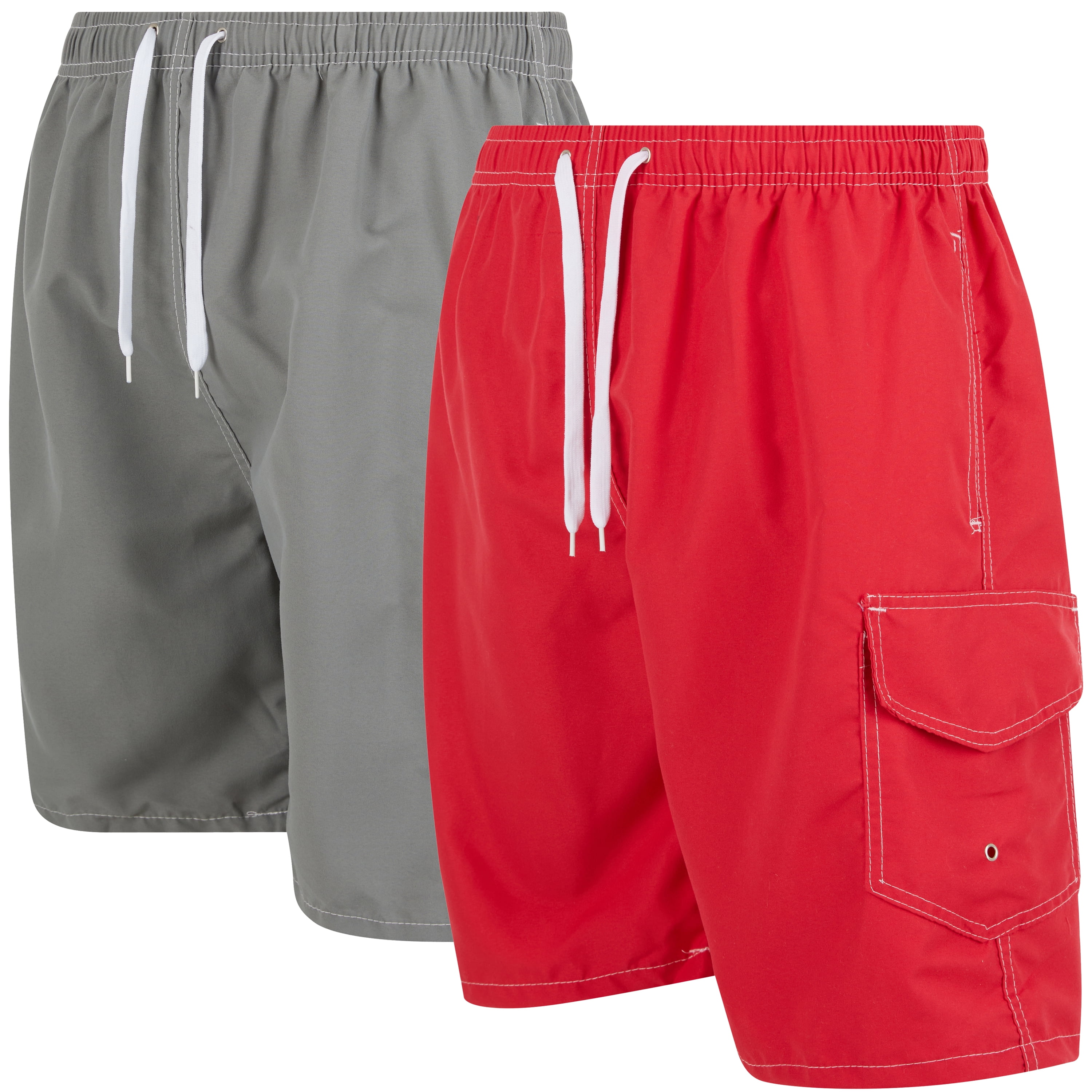 Men's Quick Dry Cargo Swim Trunks, Board Shorts with Mesh Lining, Gray ...