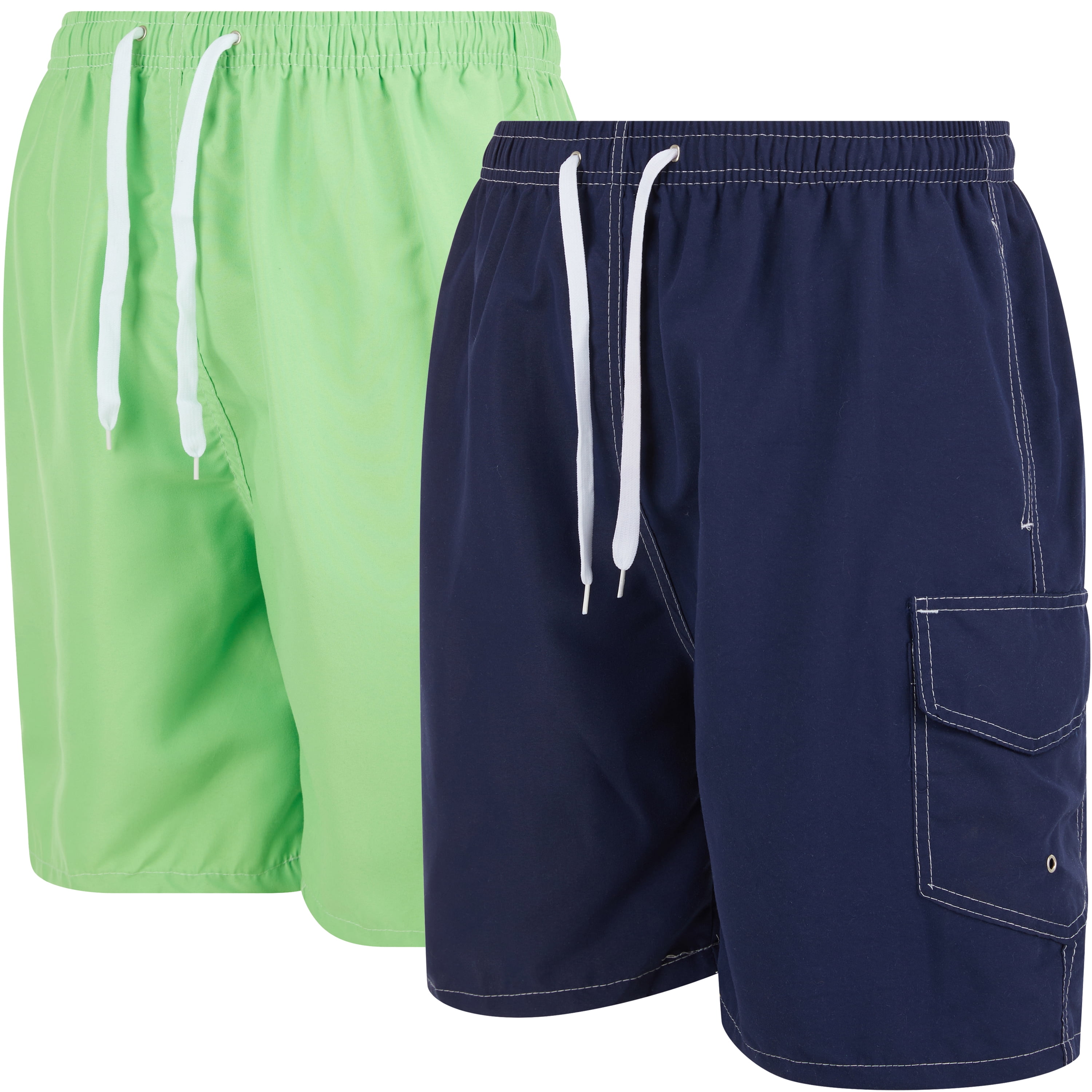 Men's Quick Dry Cargo Swim Trunks, Board Shorts with Mesh Lining, Lime ...