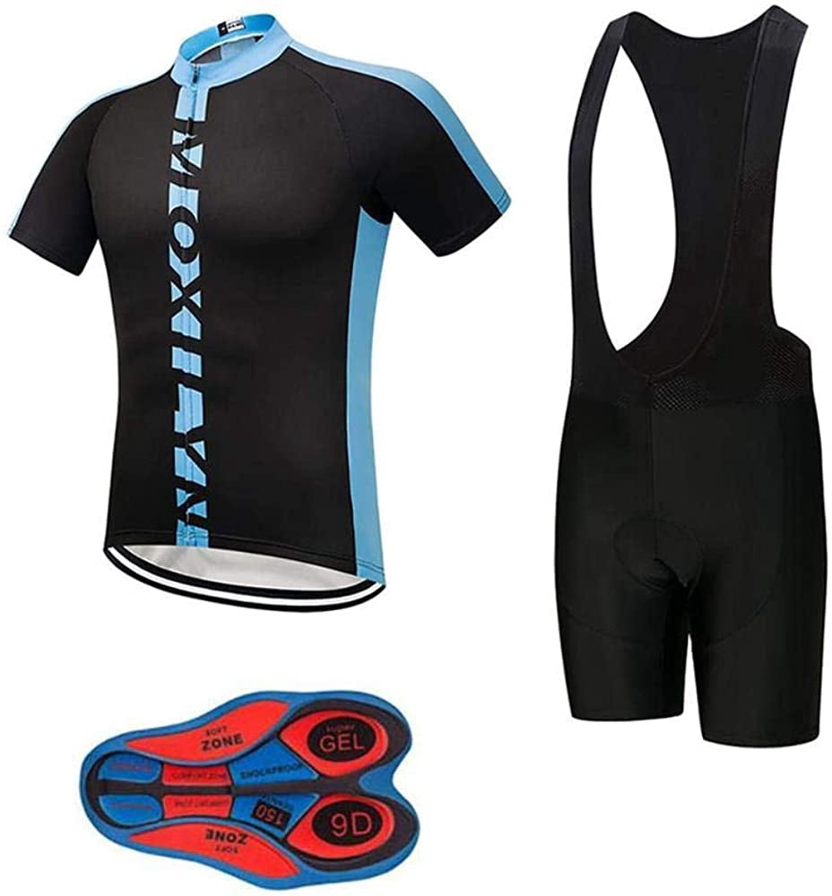 Men's Quick-Dry Cycling Jersey Set Road Bike Bicycle Shirt Bib Shorts ...