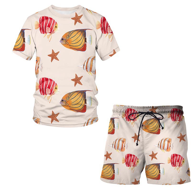 Men's Quick Dry Short Sleeve and Shorts Tracksuit Sets,2 Piece Outfit ...