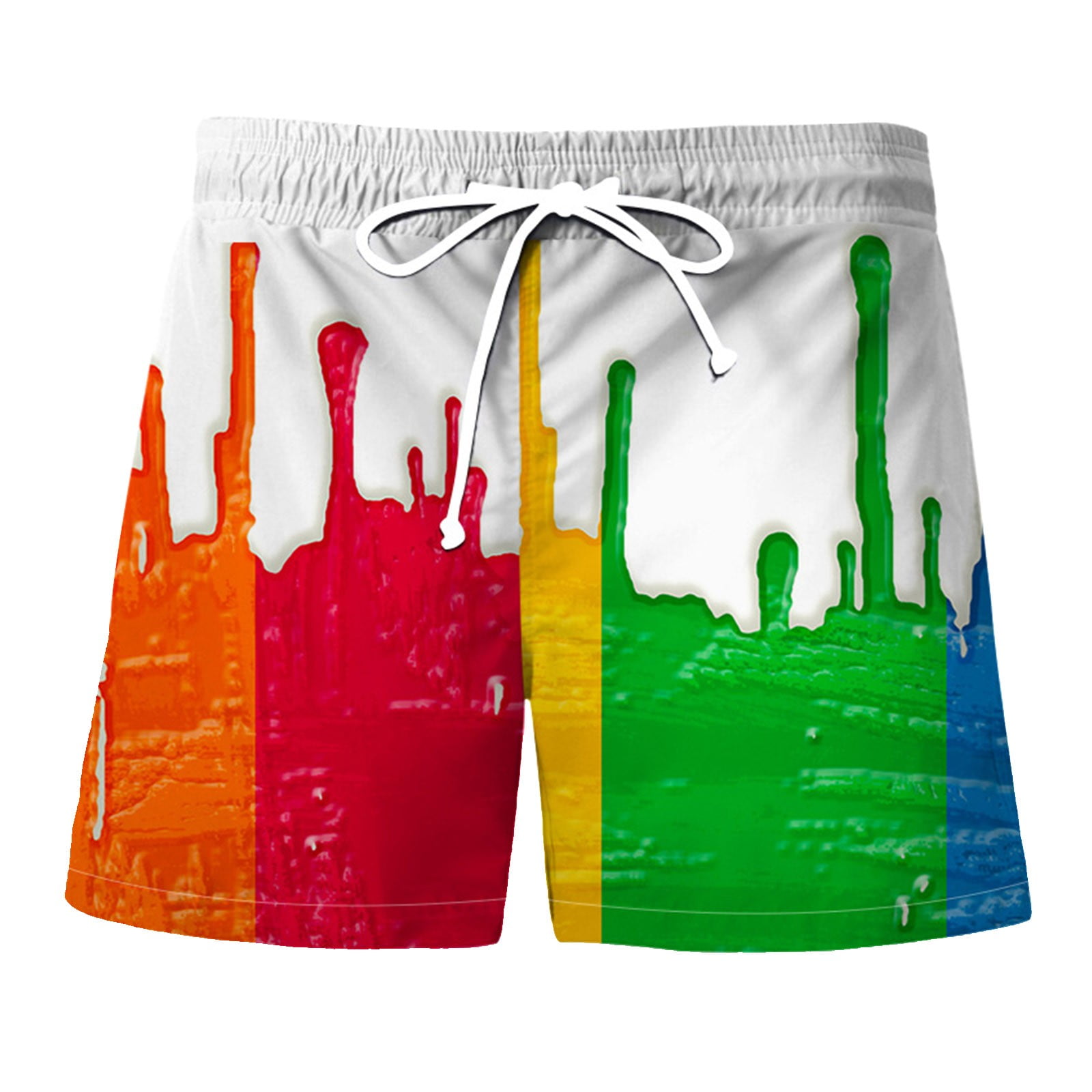 Mens Quick Dry Swim Trunks Summer Gradient Tie Dye Sports Casual Beach