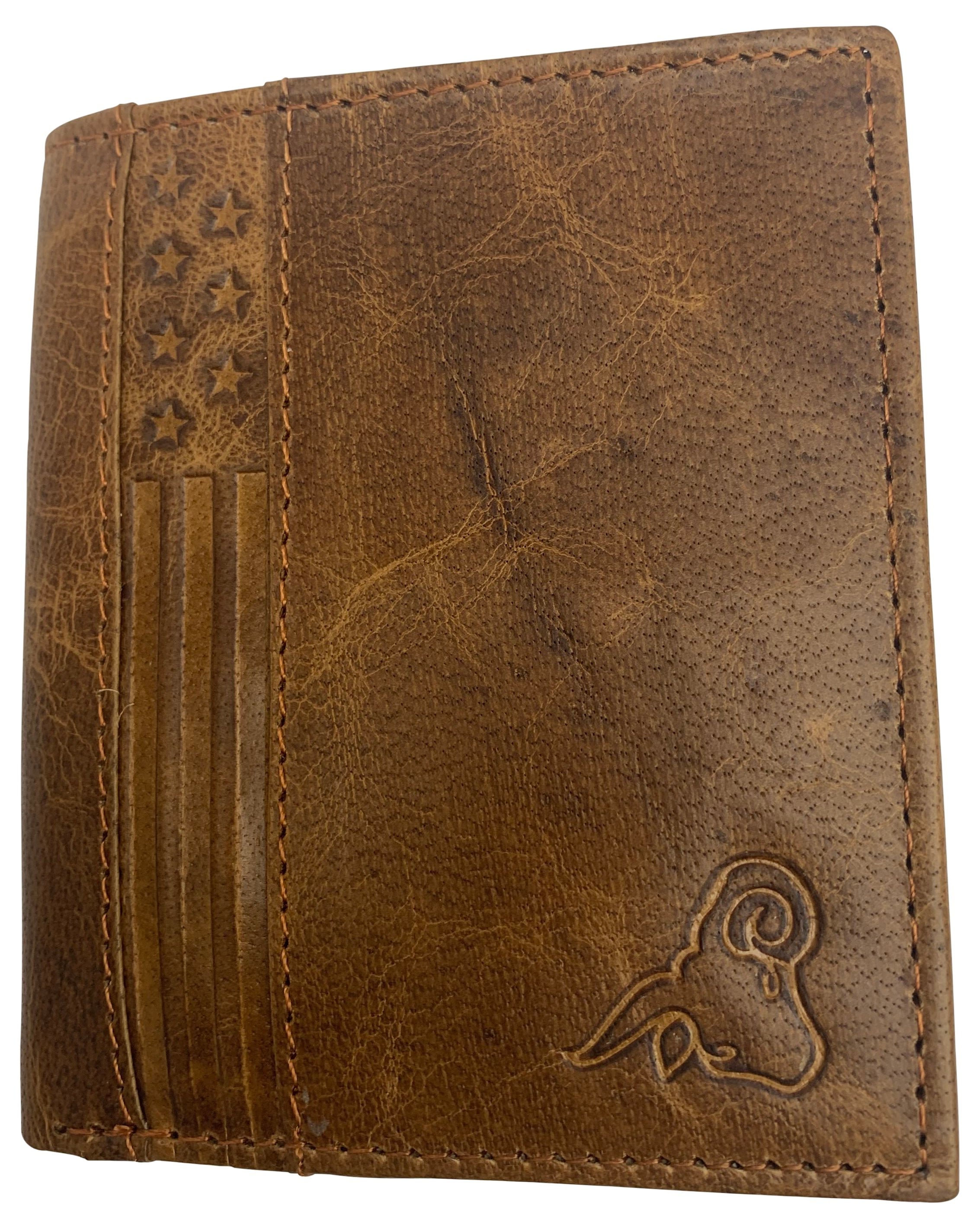 Men's RFID Blocking Genuine Leather Unique L Shape Bifold Wallet USA ...