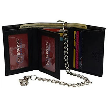 Size one size Leather Trifold Chain Wallet - Walmart.com