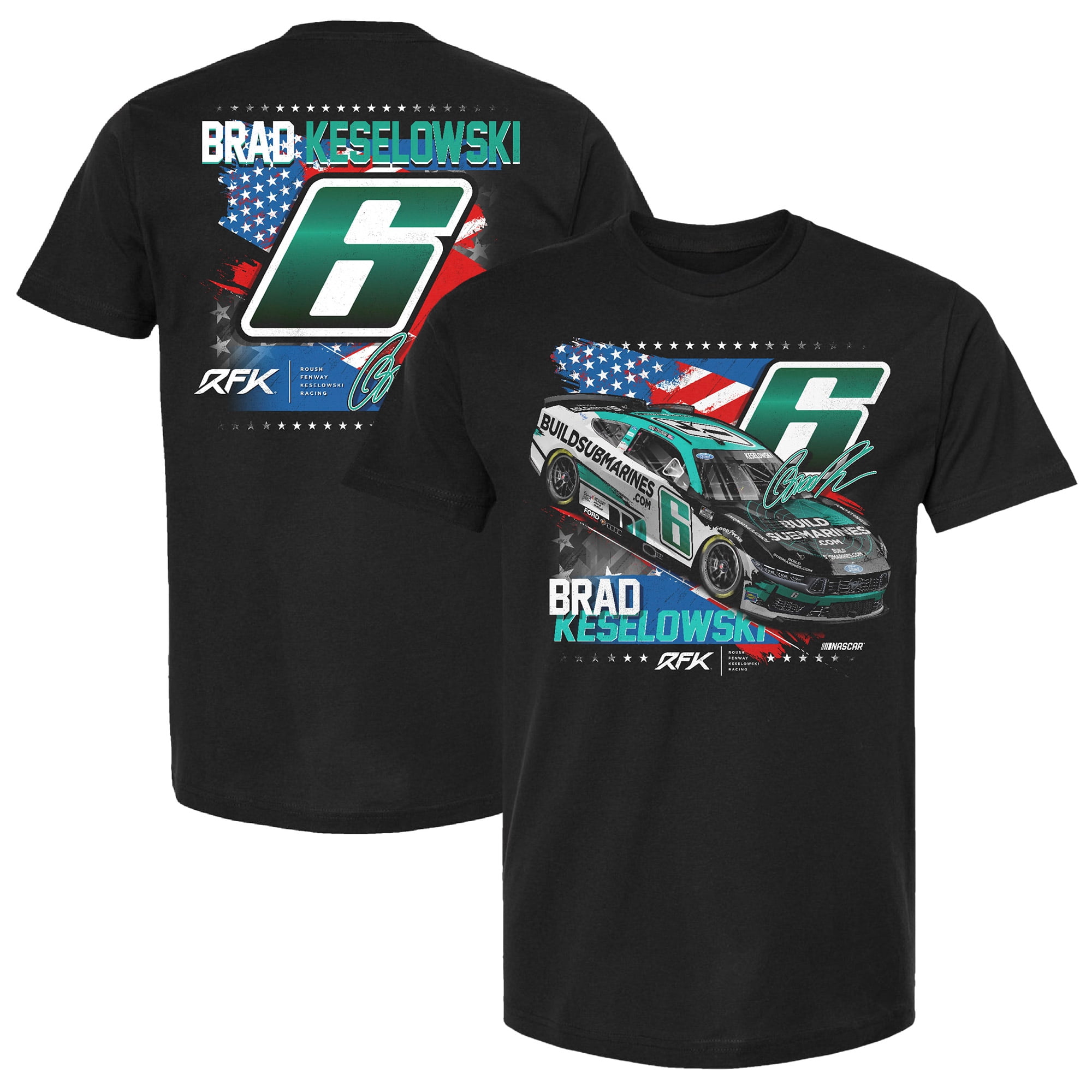 Men's RFK Racing Black Brad Keselowski BuildSubmarines.com Patriotic ...