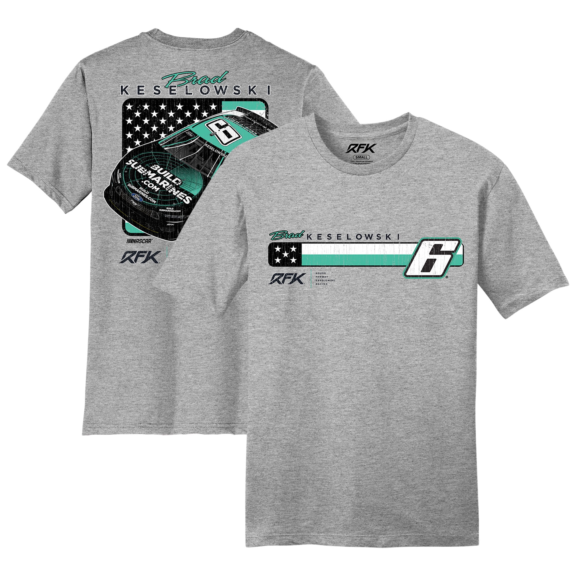 Men's RFK Racing Heather Gray Brad Keselowski BuildSubmarines.com Car T ...