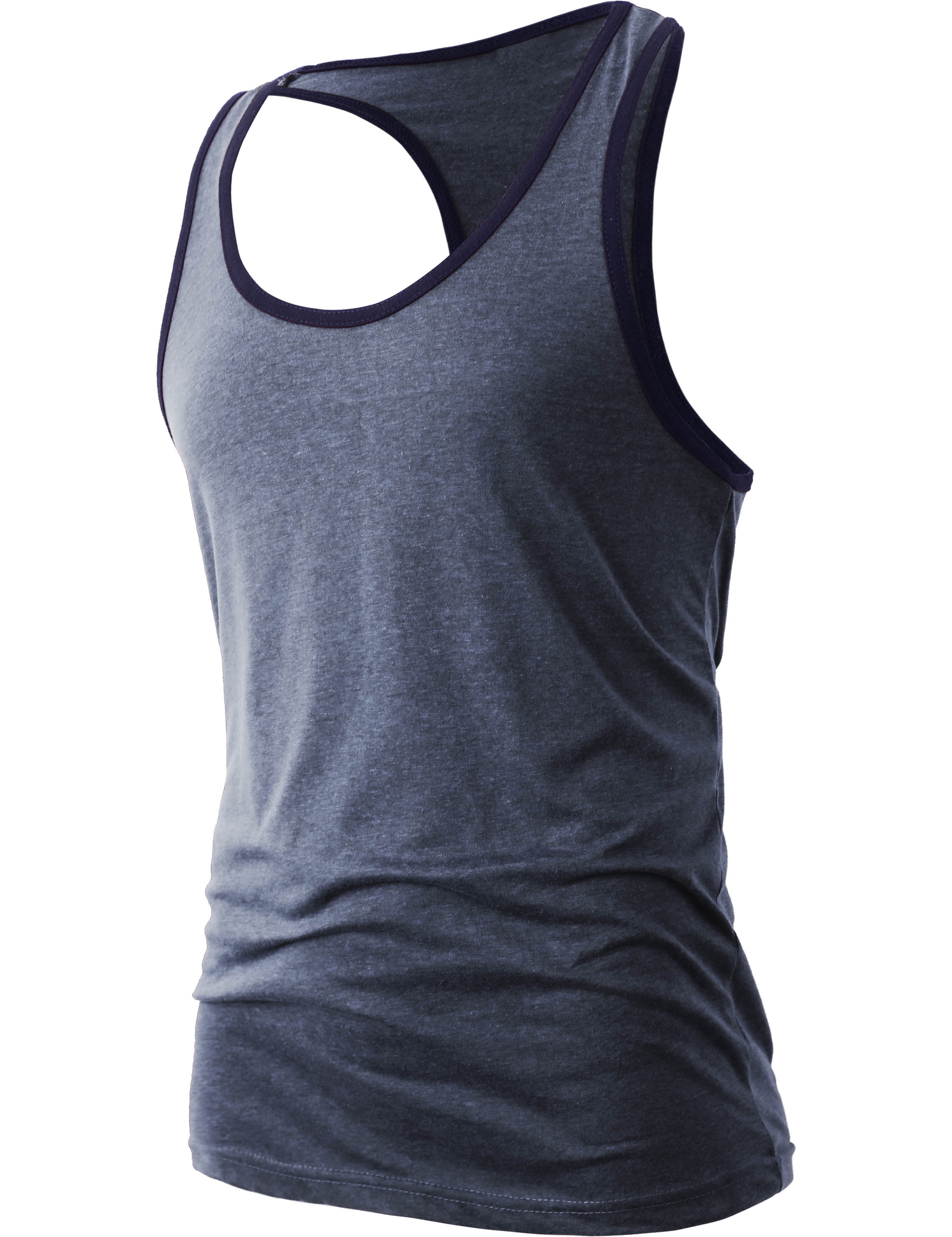 Men's Racer Back Tank Top With Contrast Binding Slim Fit Gym Athletic ...