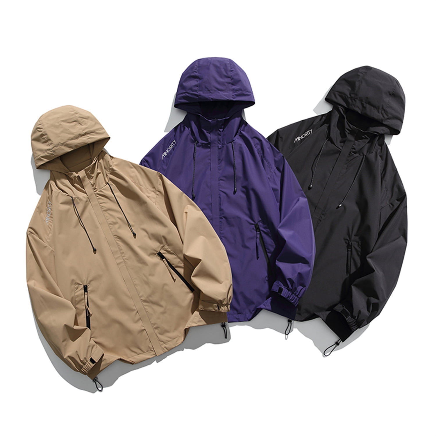 Men's Rain Jacket Outdoor Waterproof Lightweight Packable Rain Pullover ...