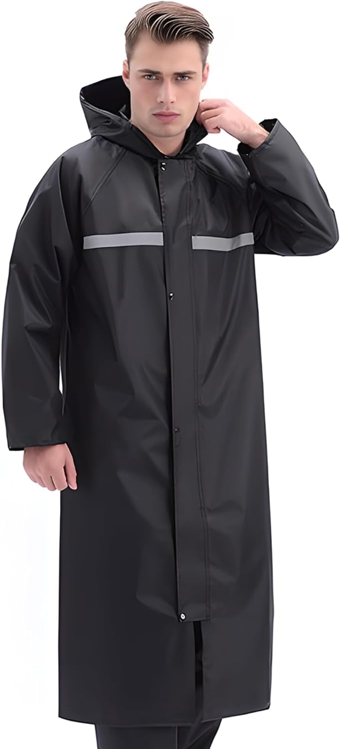 Men's Rain Jacket with Hood Waterproof Lightweight Active Long Raincoat ...