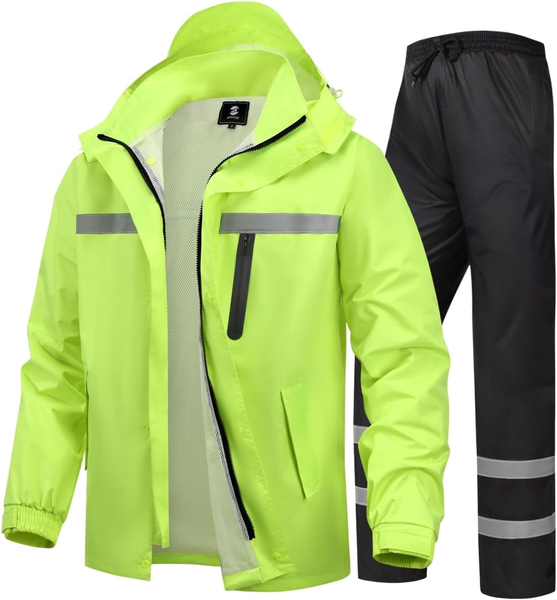Men's Rain Suit High Visibility Reflective Work Rain Jacket Pants for ...