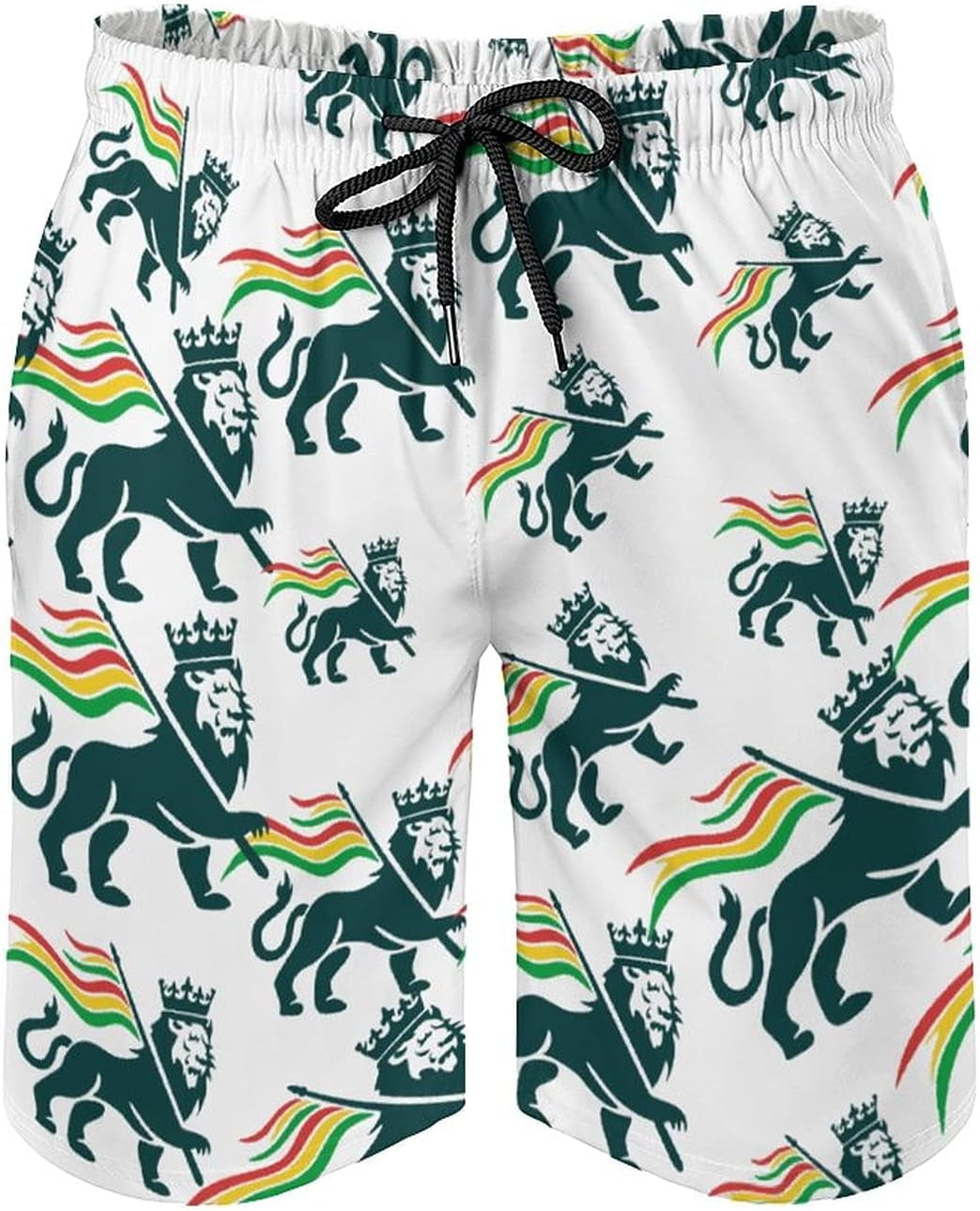 Men's Rastafarian Lion Flag Beach Trunks for Men Shorts Swimming Pants ...
