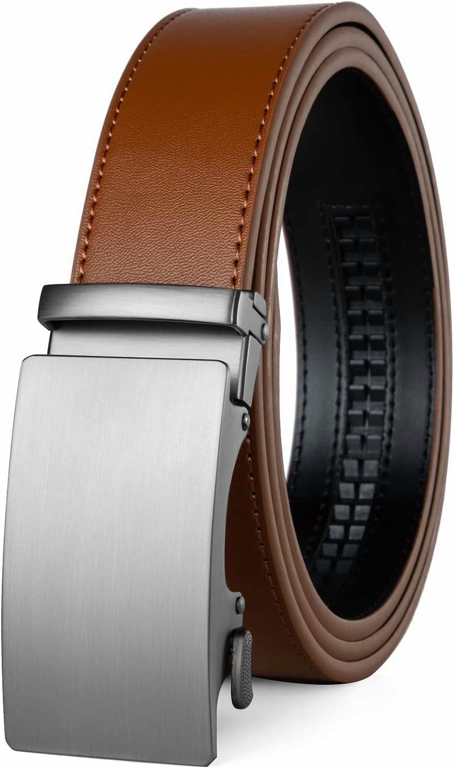Men's Ratchet Belt 1 3/8",Leather Dress Belt Adjustable with Click ...