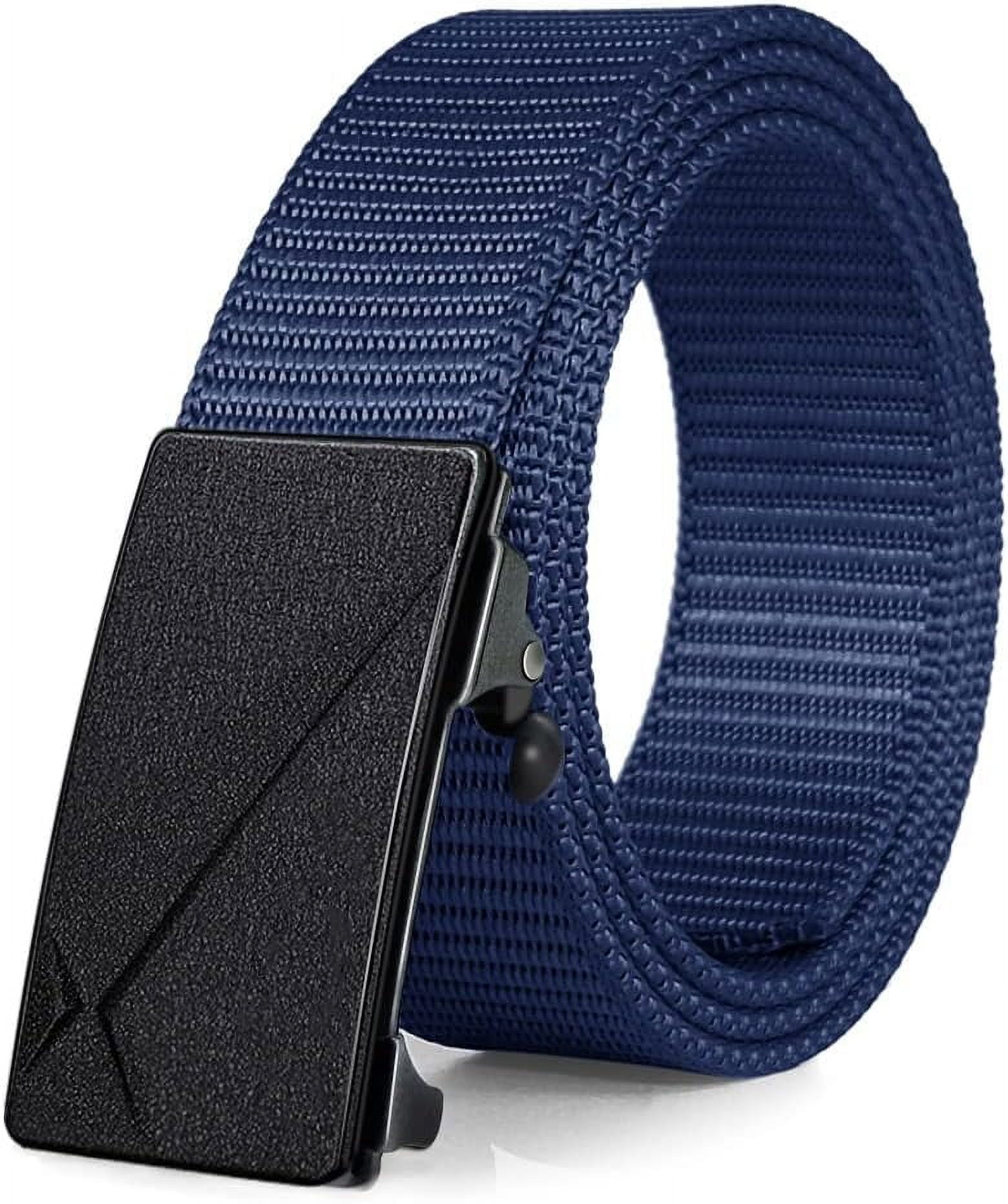 Men's Ratchet Web Belt,1.25 inch Nylon Automatic Buckle Belt,No Holes ...