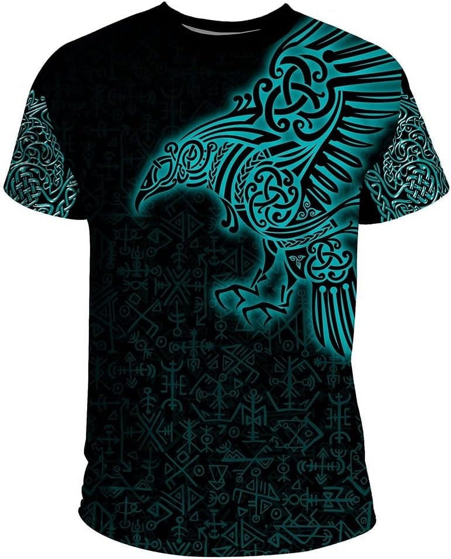 Men's Raven Quake Rune Celtic Knot Hoodie Norse Mythology 3D Full Body ...