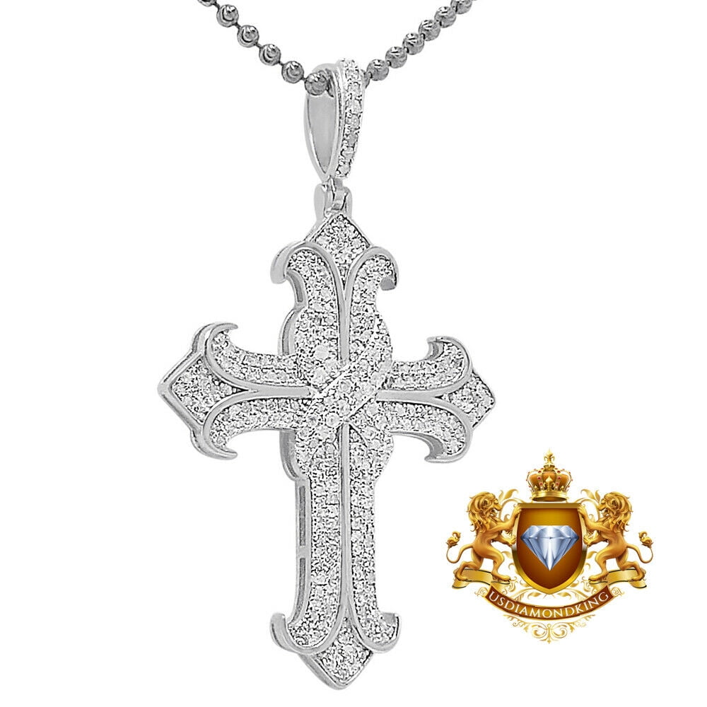 Men's Real Genuine Diamond 1.25 Cwt. Holy Jesus Cross Pendent Charm ...