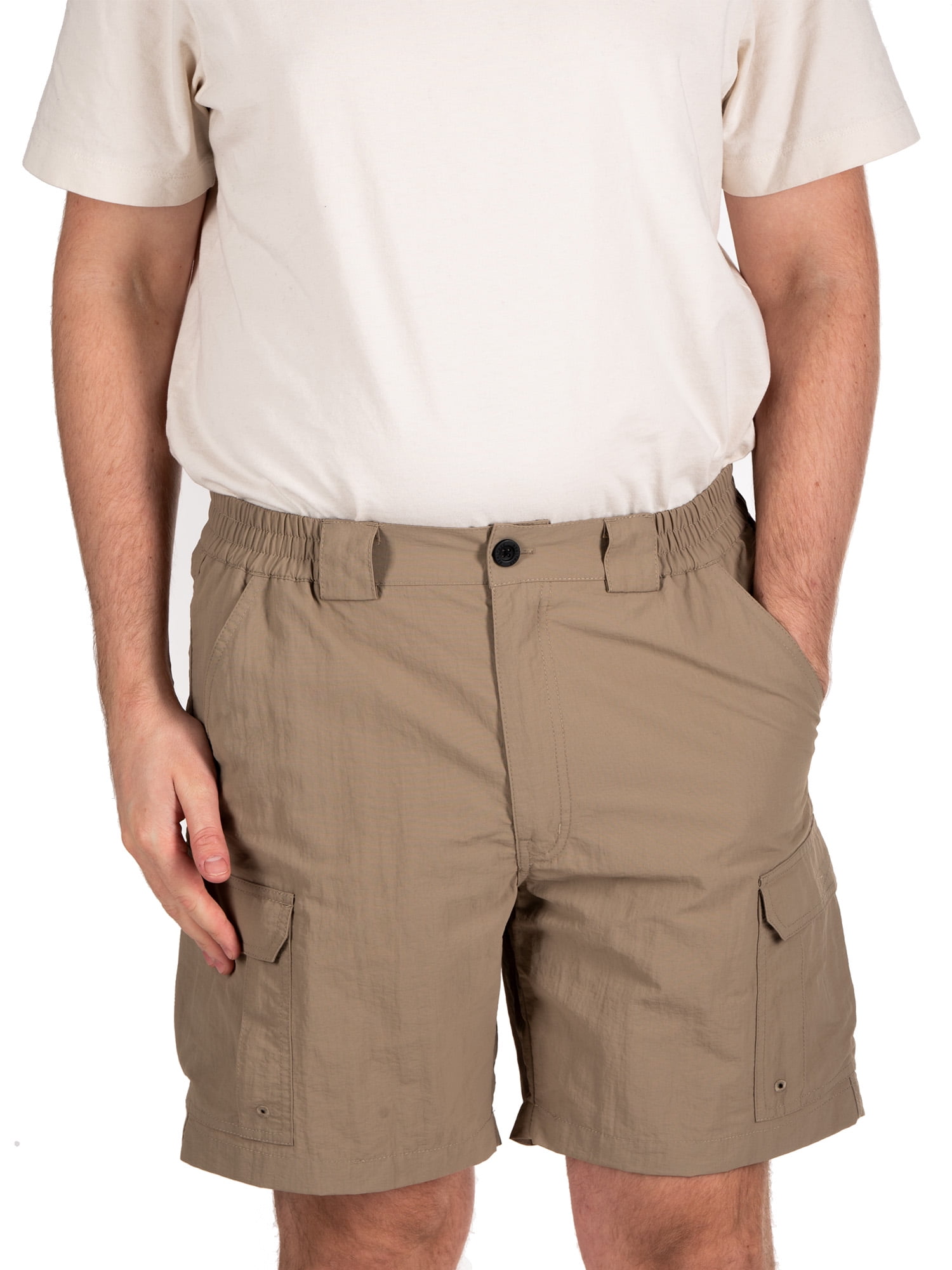 Realtree Men's Fishing Shorts Stone 6 Pocket Water Repellent UPF 30+ L ...