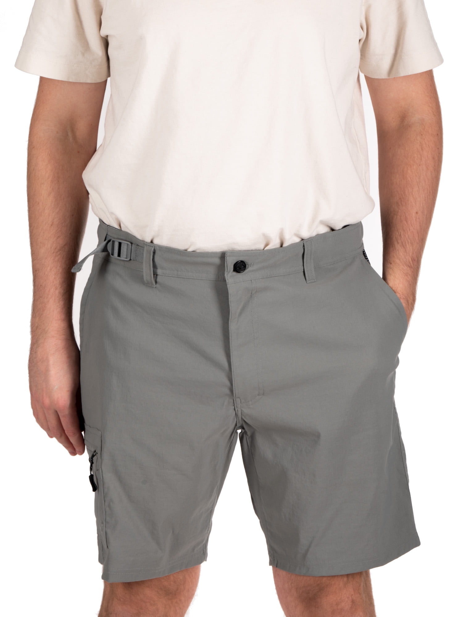 Realtree Men's Hybrid Fishing Shorts Grey Pebble L Water Repellant 2 ...