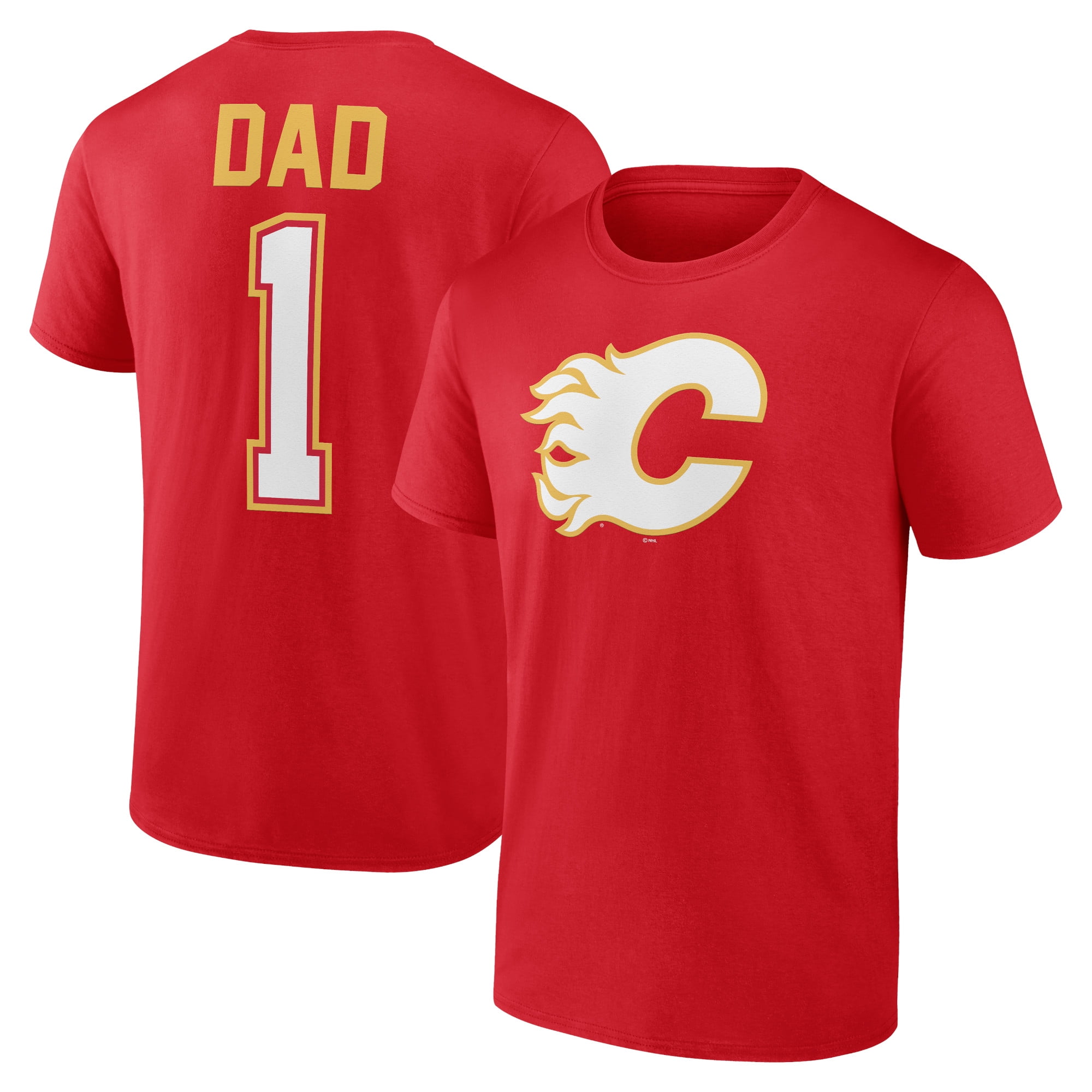 Men's Red Calgary Flames Father's Day #1 Dad T-Shirt - Walmart.com