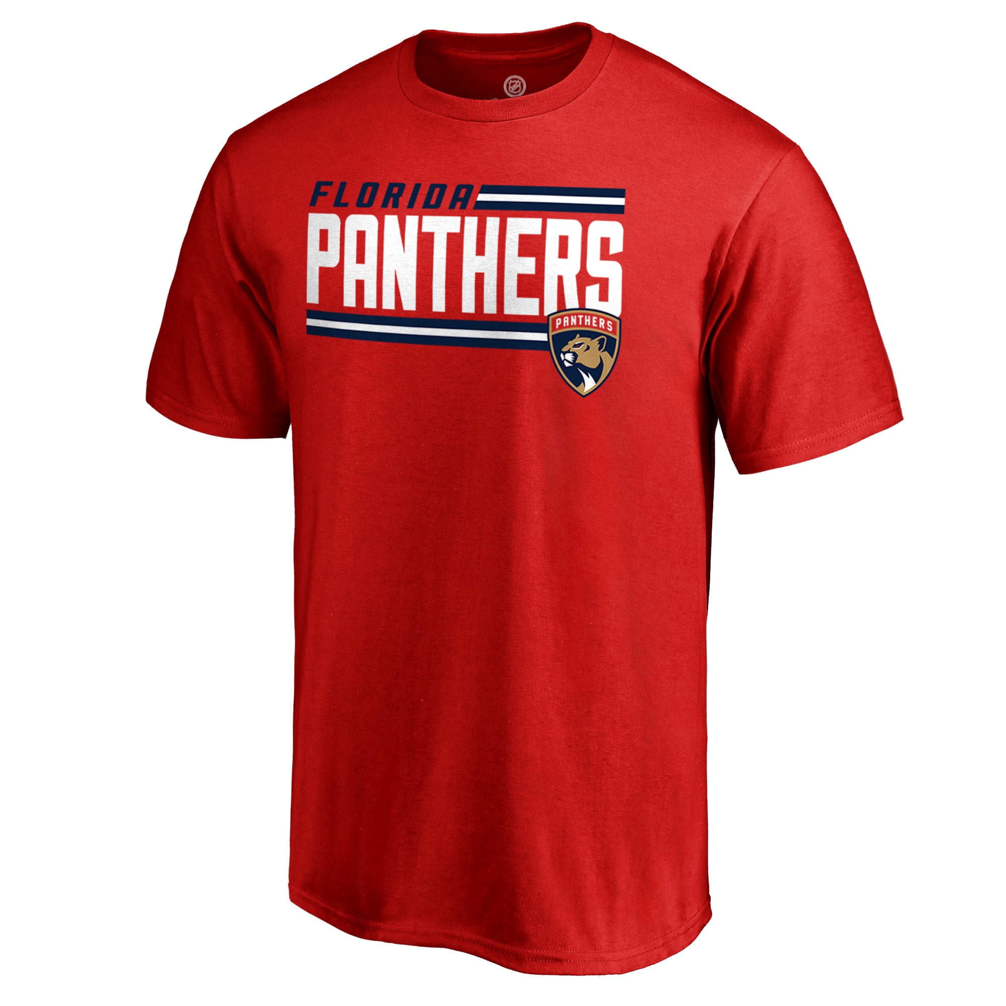 Men's Red Florida Panthers Iconic Collection On Side Stripe T-Shirt ...