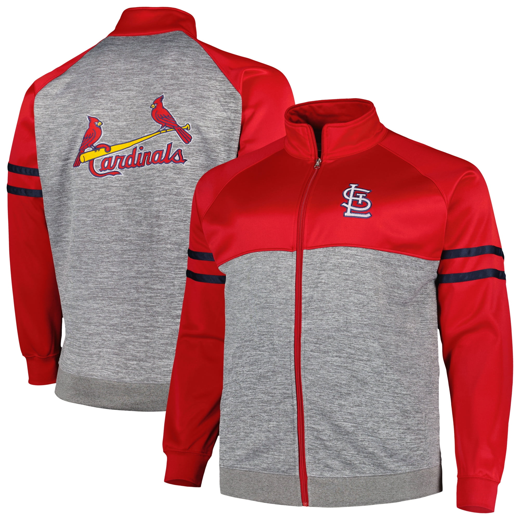 Men's Red/Heather Gray St. Louis Cardinals Big & Tall Raglan Full-Zip ... Men's Red/Heather Gray St. Louis Cardinals Big & Tall Raglan Full-Zip ...