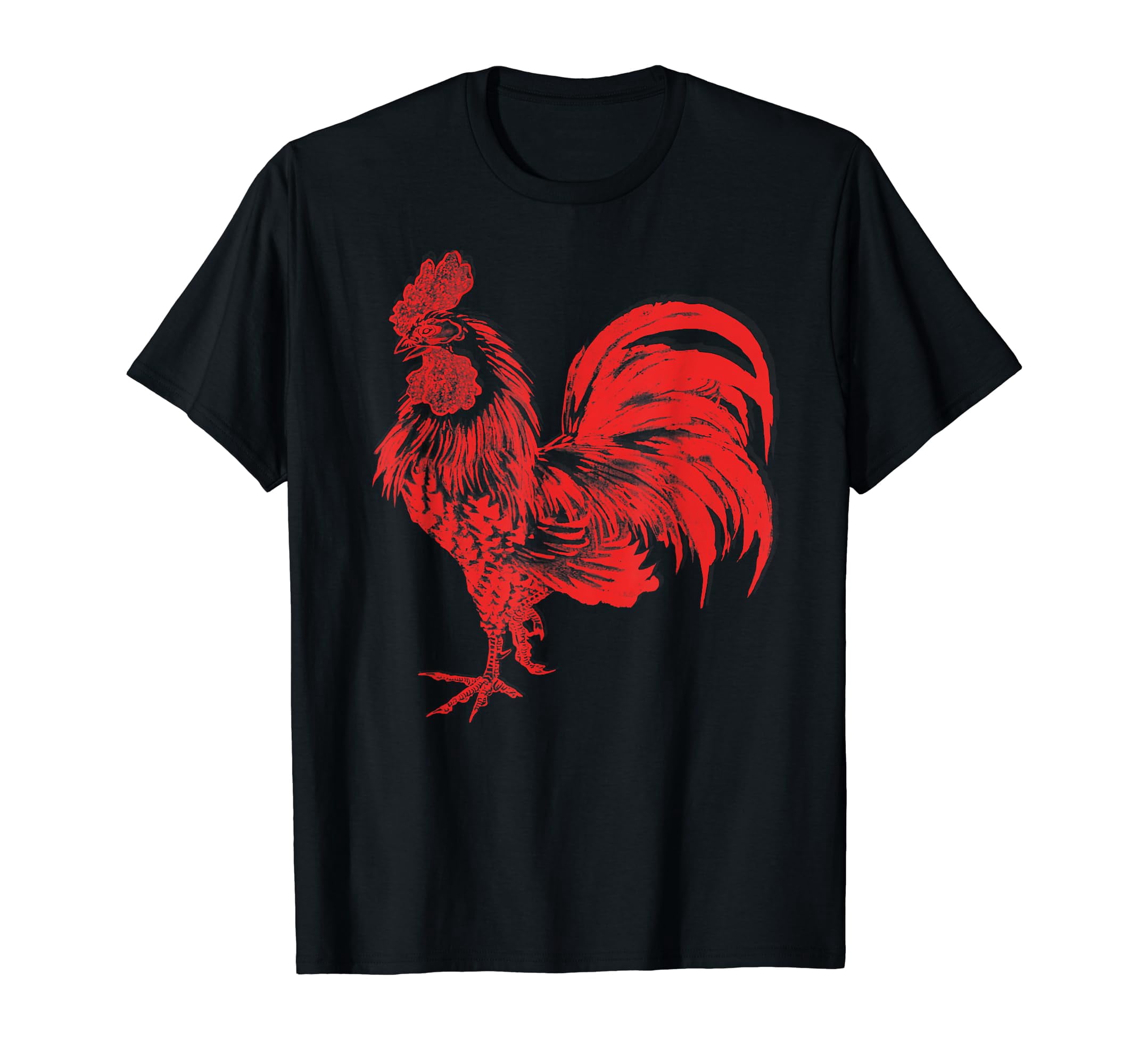 Men's Red Rooster Shirt Cocky Vintage Rooster Tee - Walmart.com