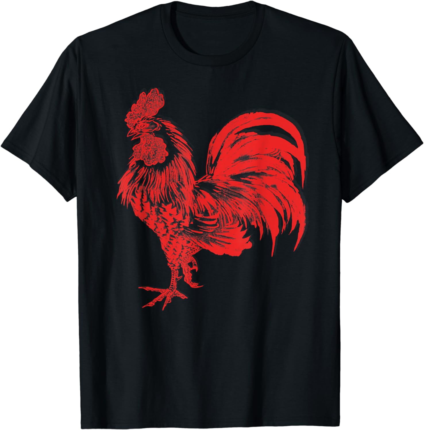 Men's Red Rooster Shirt Cocky Vintage Rooster Tee - Walmart.com