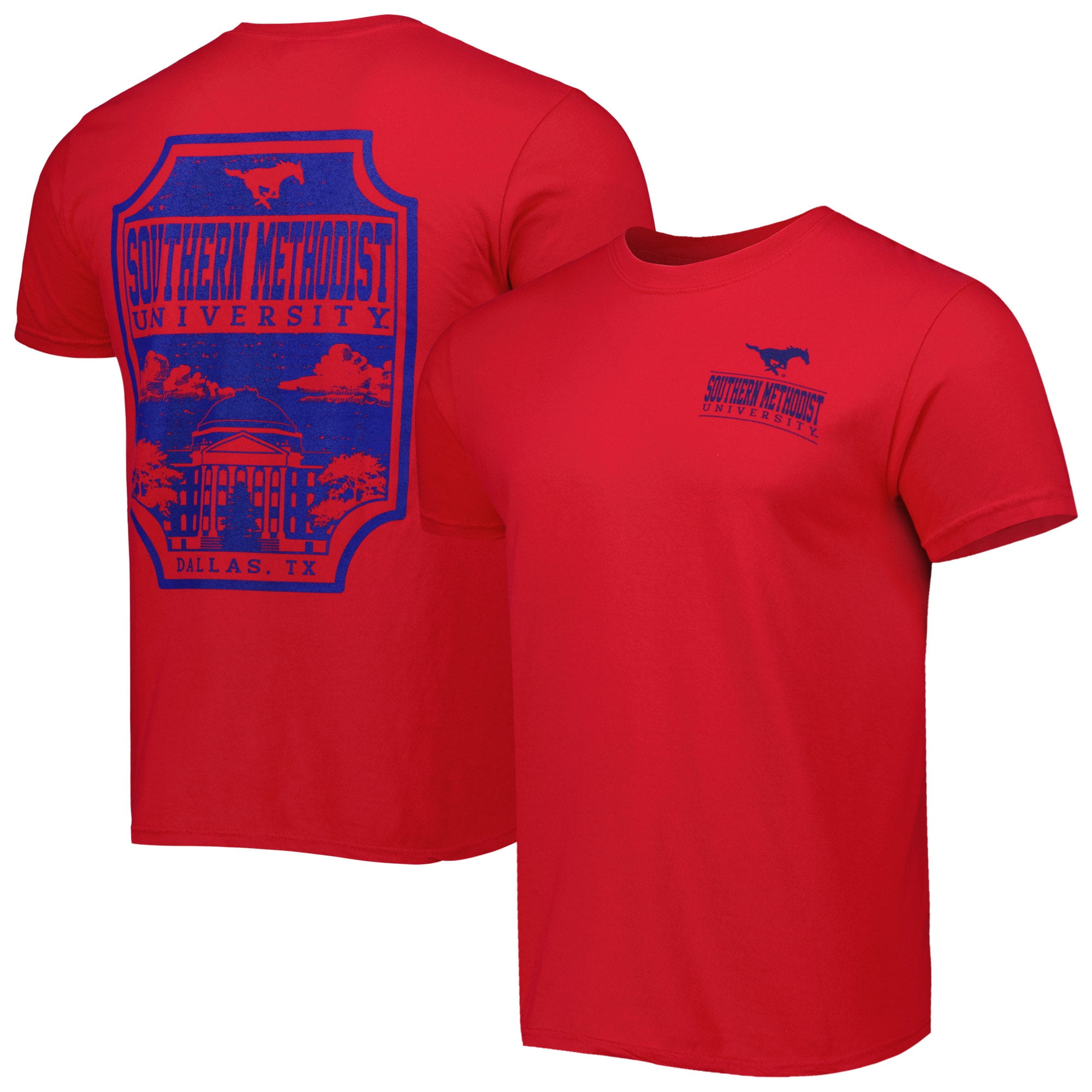 Men's Red SMU Mustangs Logo Campus Icon T-Shirt - Walmart.com