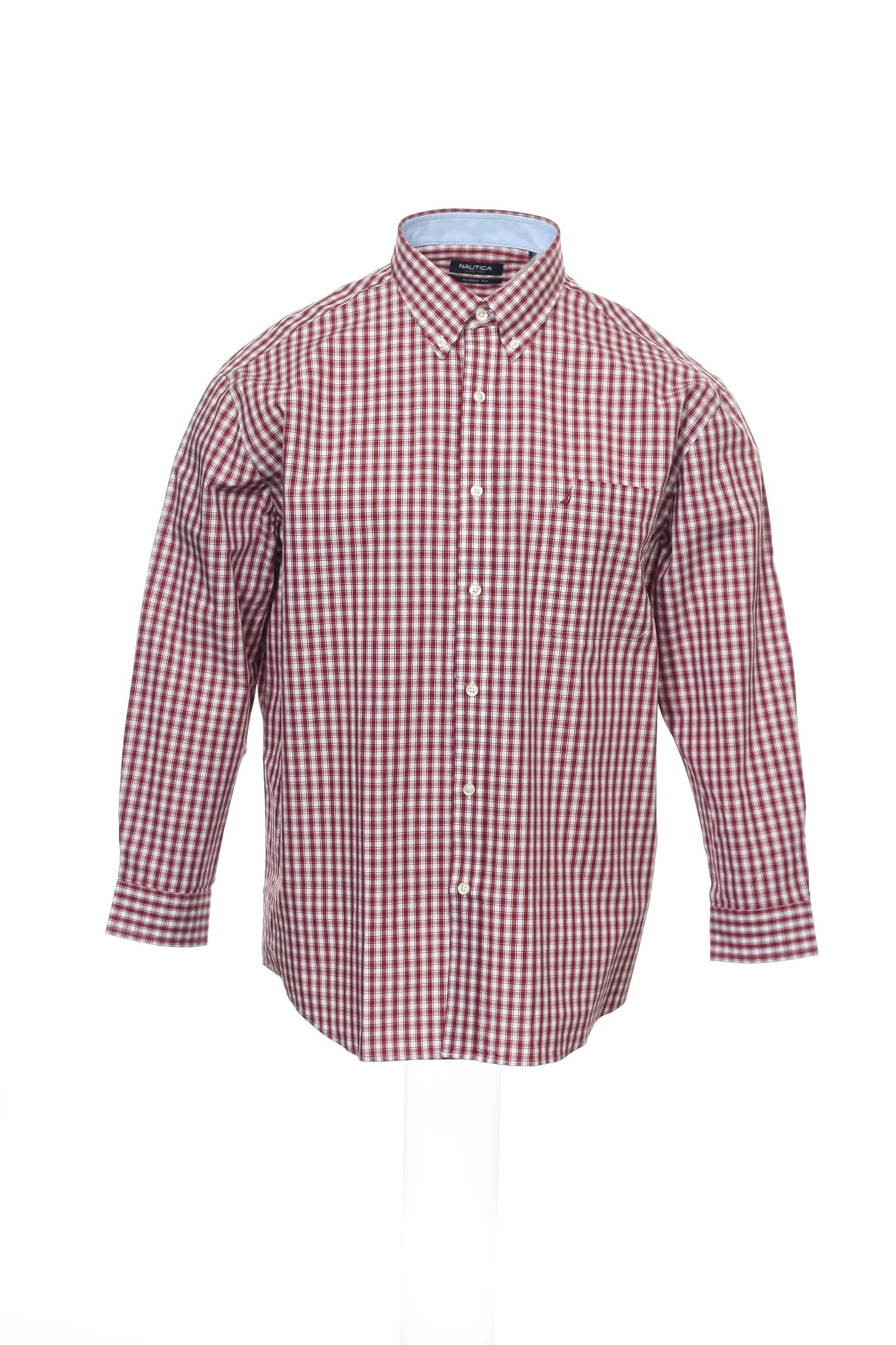 Men's Red Window Pane Button Down Shirt - Walmart.com