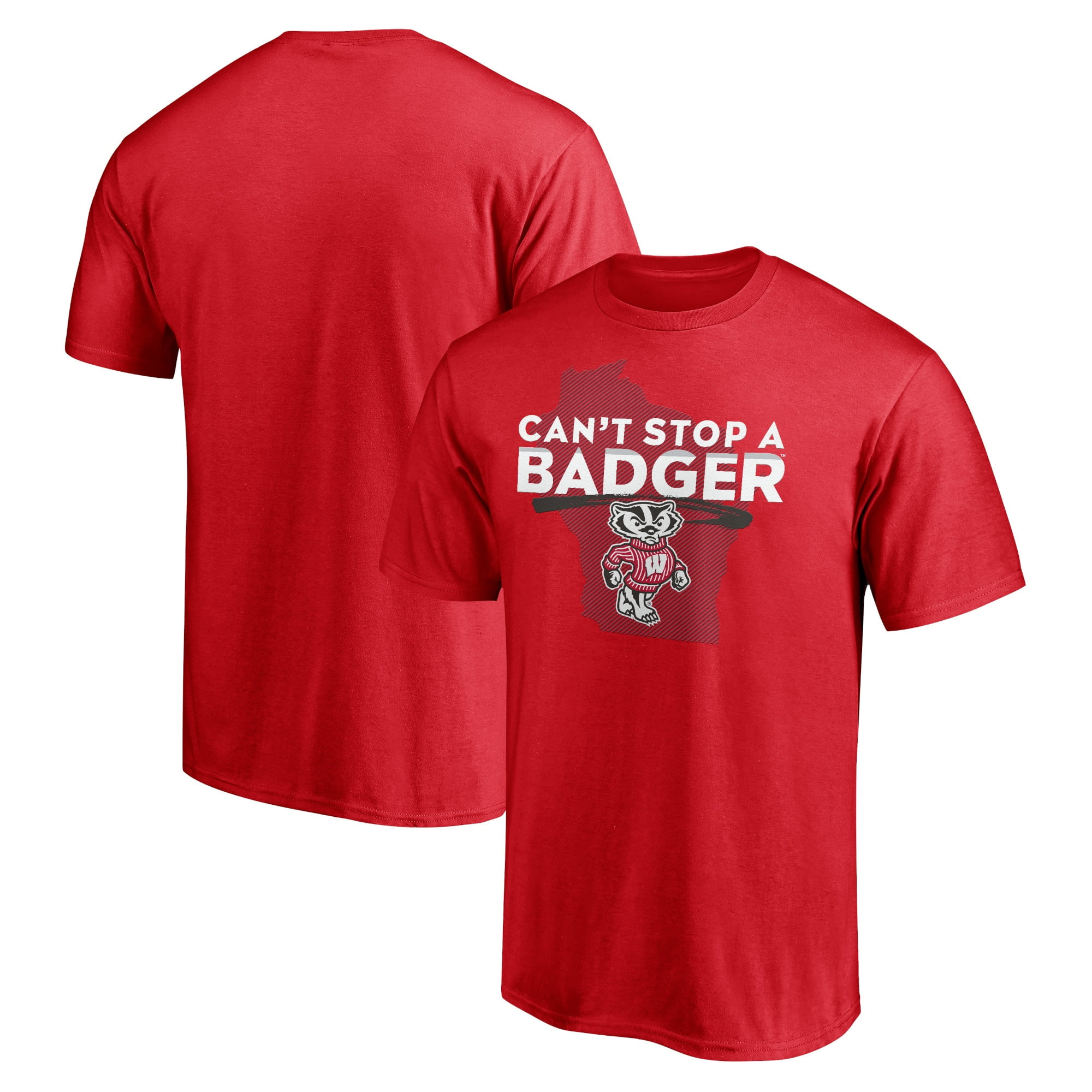 Men's Red Wisconsin Badgers Badger State T-Shirt - Walmart.com