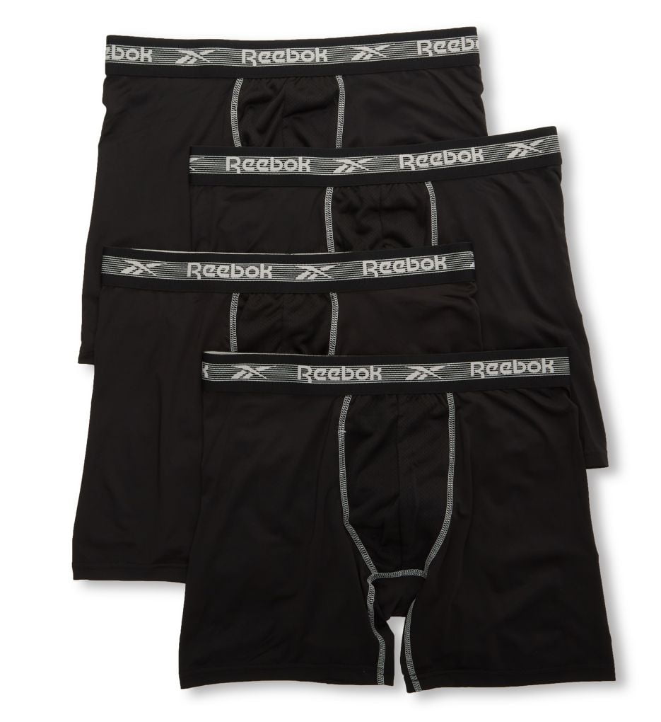 Men's Reebok 213PB43 Core Performance Boxer Briefs - 4 Pack (Black M ...