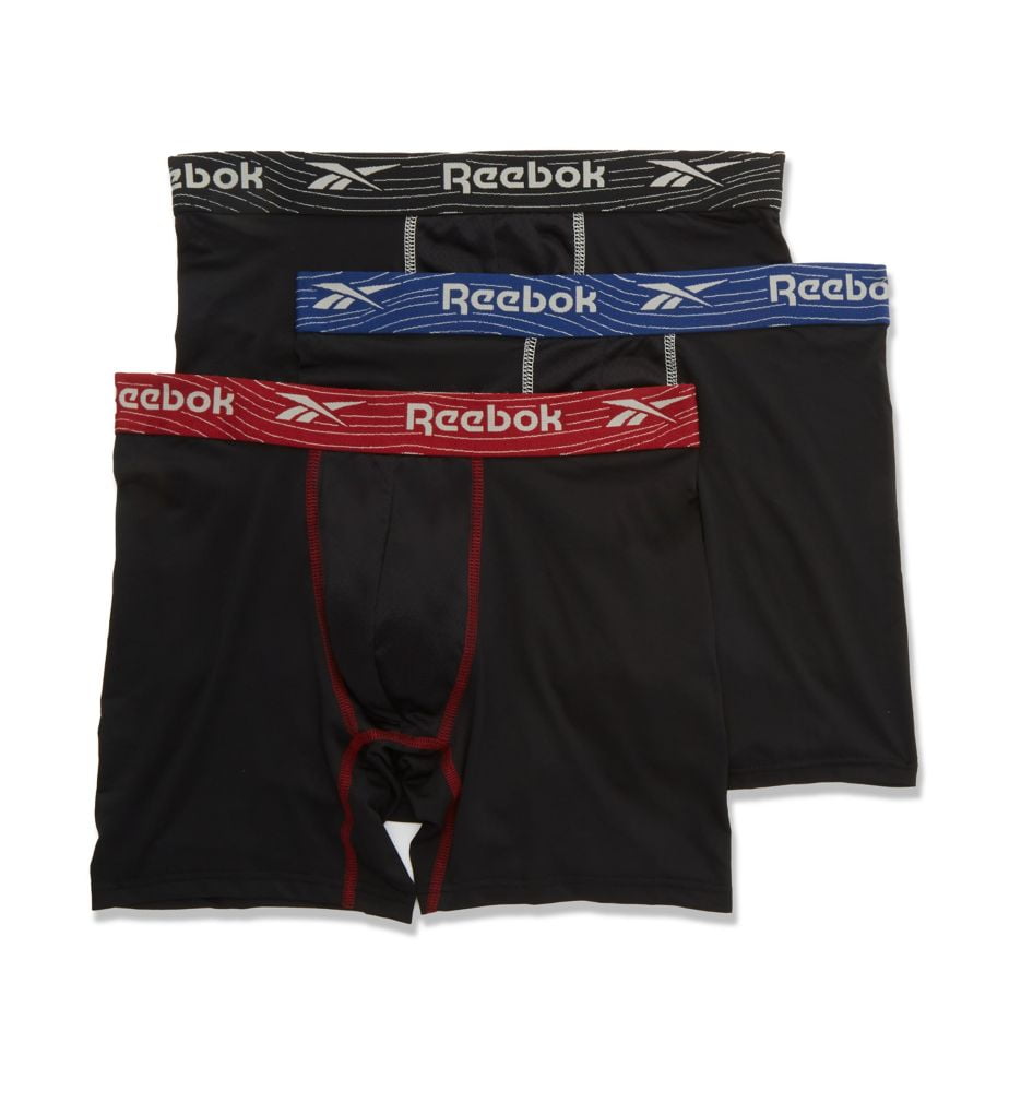 Men's Reebok 213WB22 Cooling Performance Boxer Briefs - 3 Pack (Black L ...